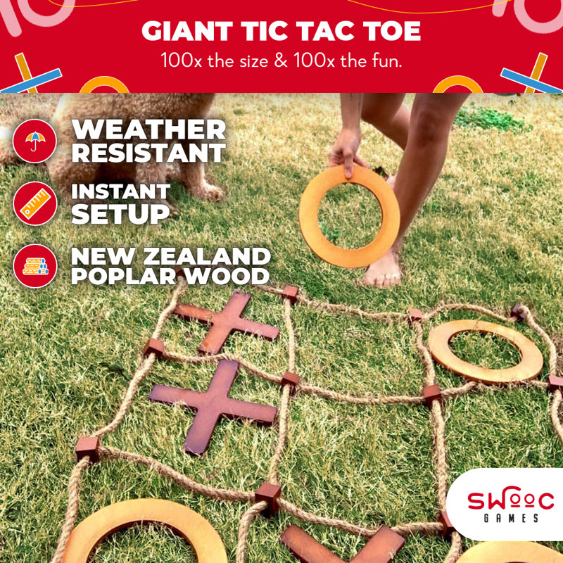 SWOOC 3' x 3' Giant Tic Tac Toe & Reviews | Wayfair
