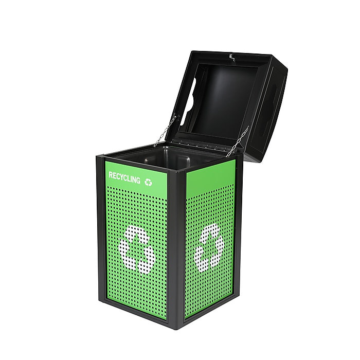 Alpine Industries 40 Gal. Steel Green All-Weather Outdoor Commercial ...