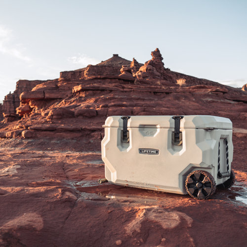 Lifetime 65 Quarts Wheeled Ice Chest Cooler , Pumice Stone/Black ...