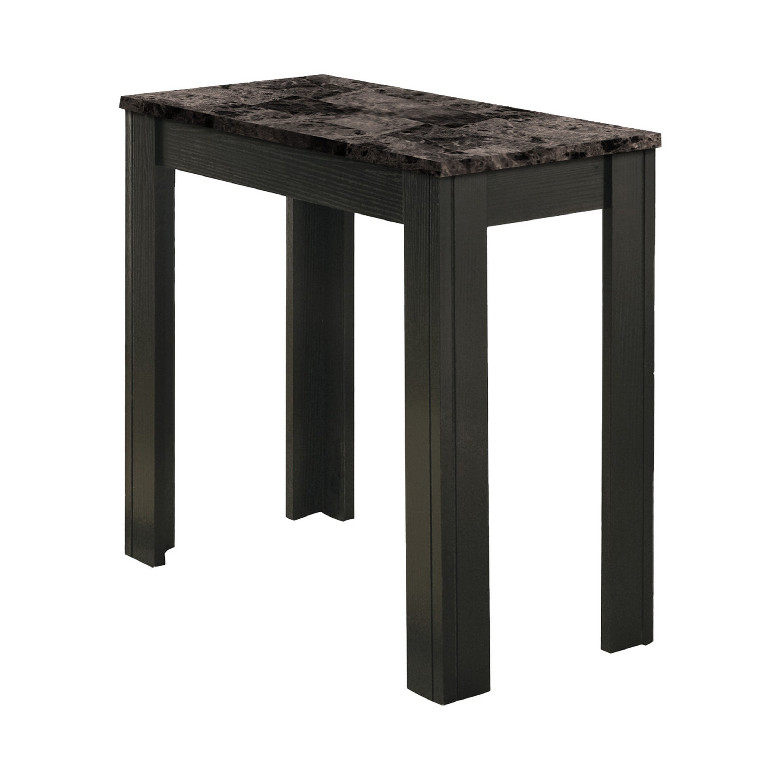 Benjara Katie Accent Table, 12X24 Inch Narrow Rectangular, Gray Faux ...