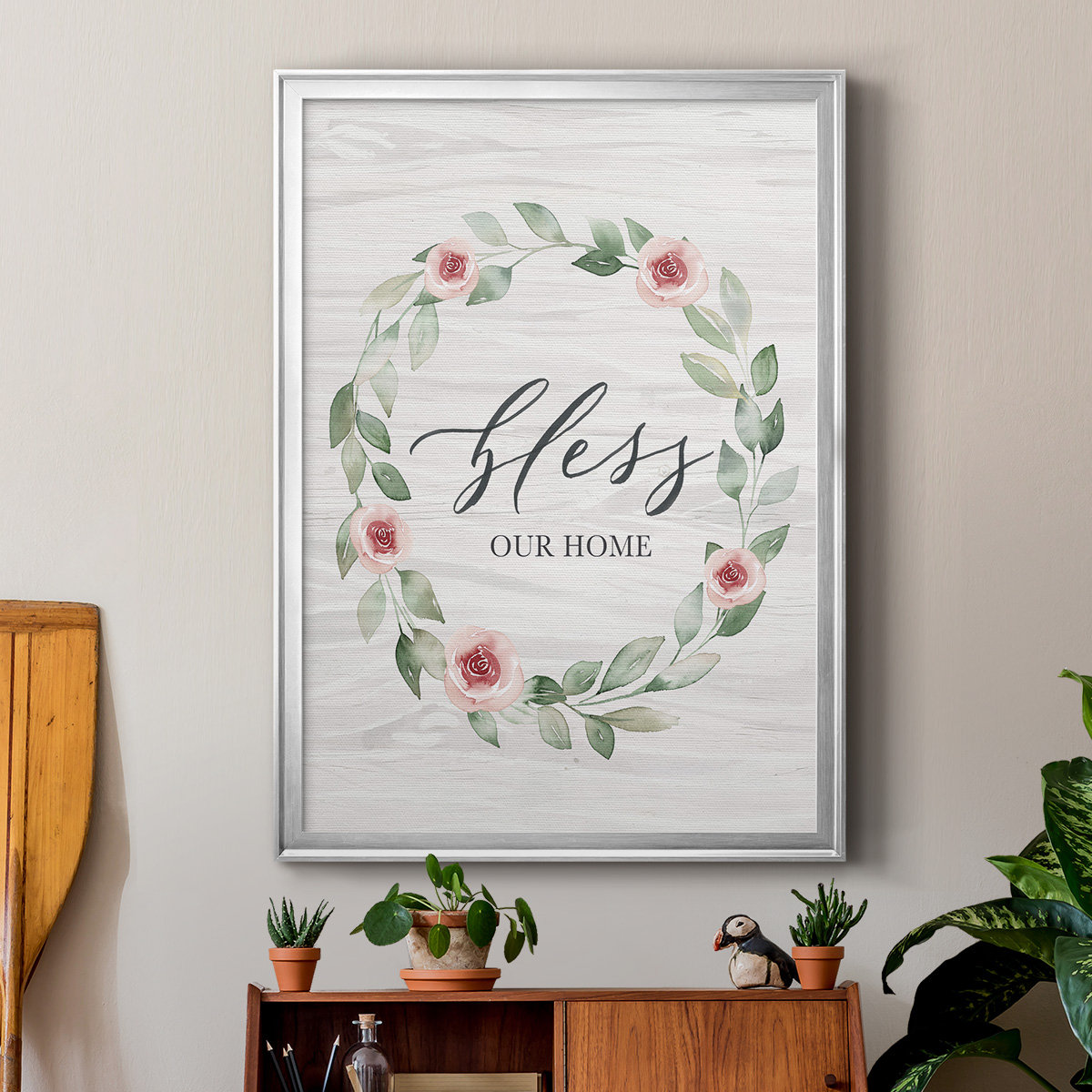 Wexford Home Bless Our Home Premium Framed Print - Ready To Hang | Wayfair