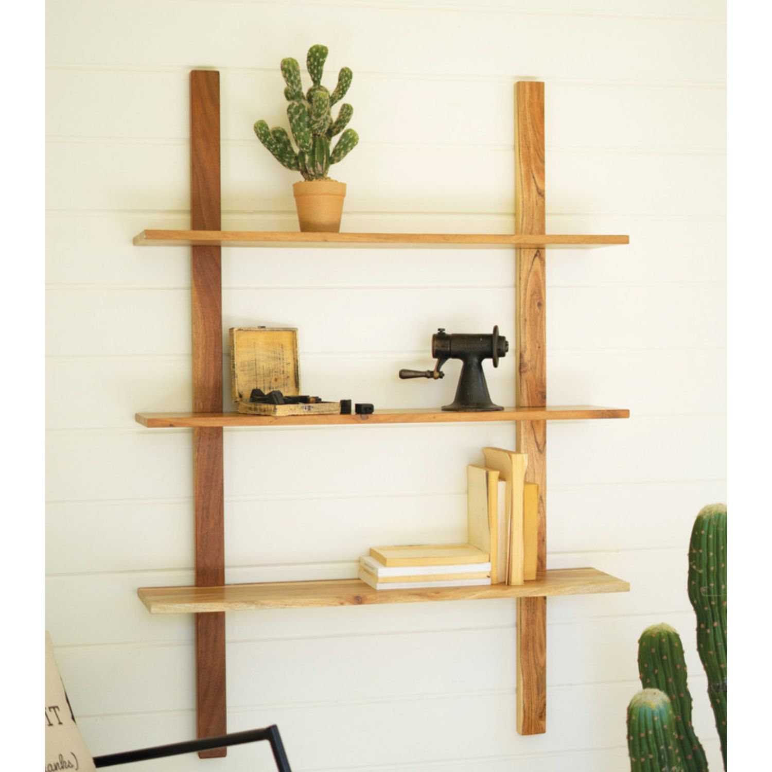 AllModern Vesa 3 Piece Acacia Tiered Shelf with Live Edge | Wayfair