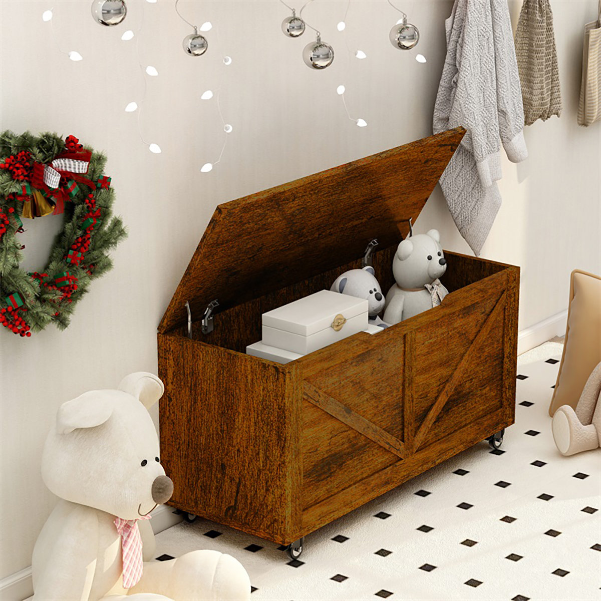 lonloo pati Versatile Mobile Storage Bench with Sturdy Construction and ...