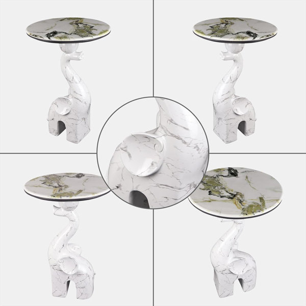 Ivy Bronx End Tables Living Room - Side Table with Art Base Nightstand ...