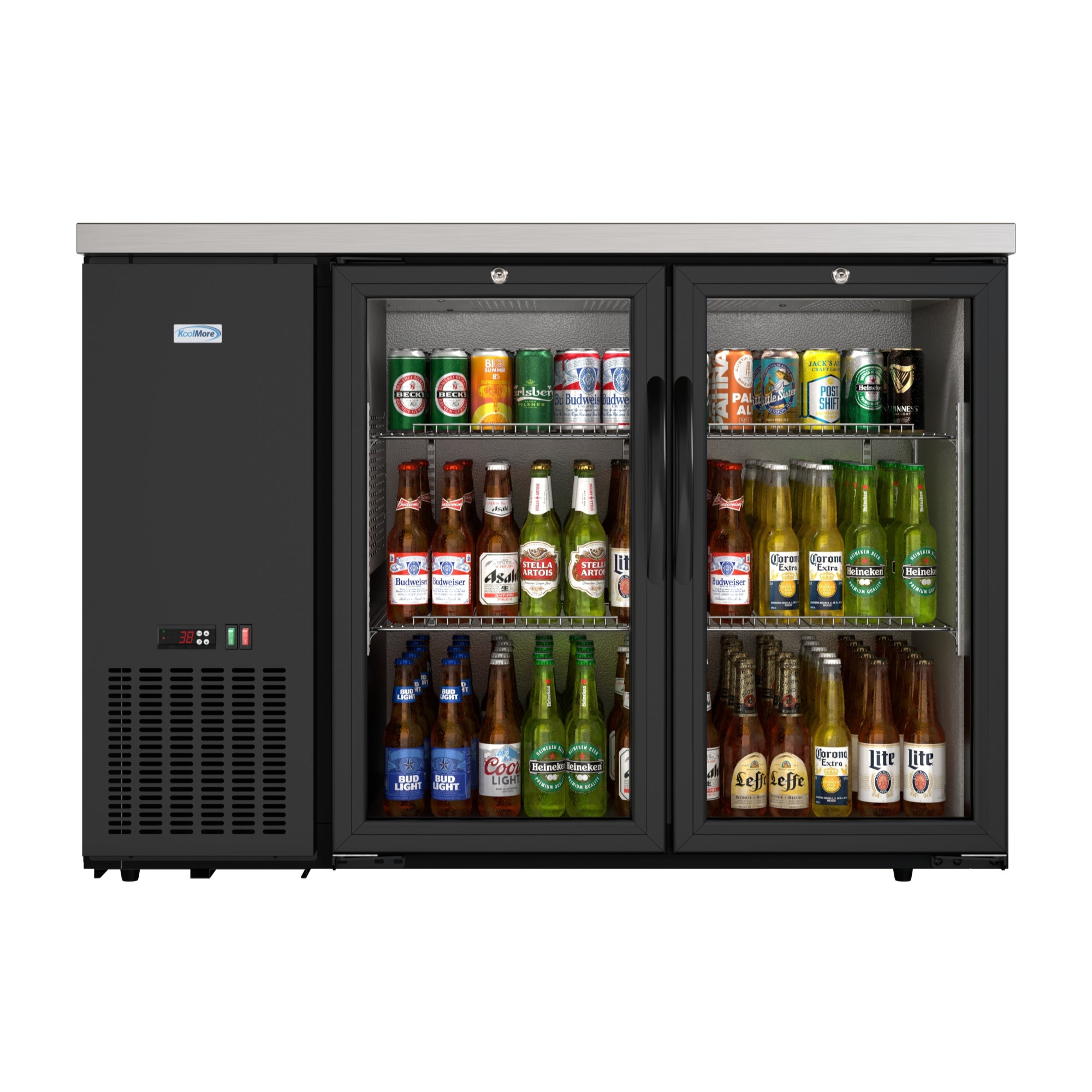 KoolMore 47 In. Commercial Back Bar Cooler With Side Condenser and LED ...