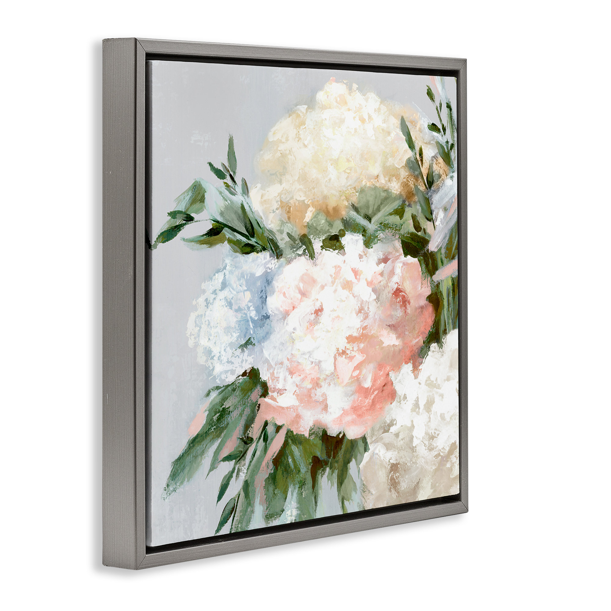 Lark Manor™ Pastel Hydrangea Blossoms Framed Floater Canvas Wall Art by ...
