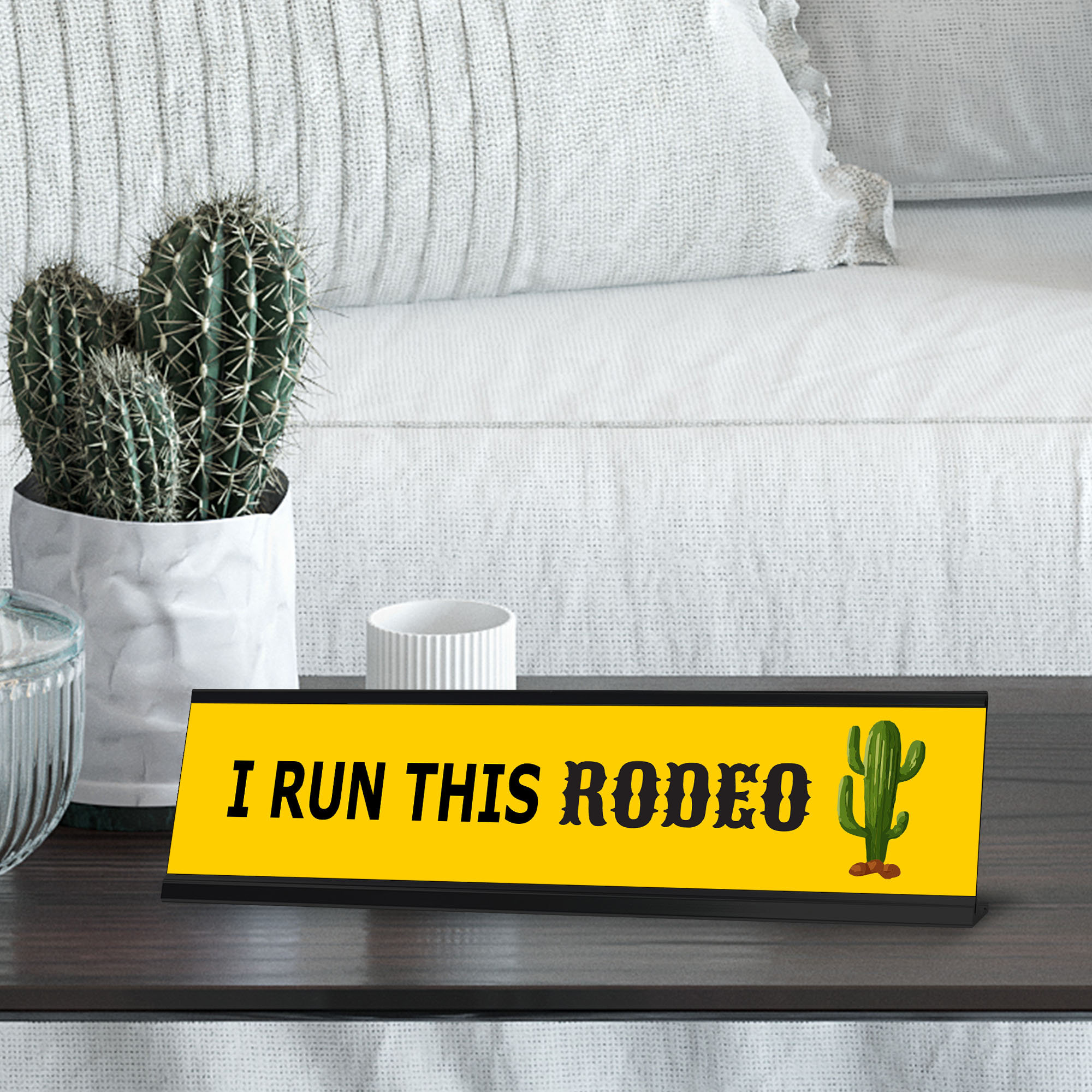 Signs ByLITA I Run This Rodeo Desk Sign | Wayfair