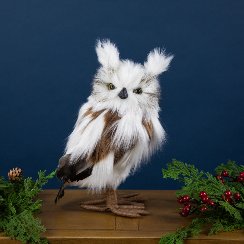 Northlight Seasonal Standing Plush Winter Owl Christmas Figurine - 11.5 ...