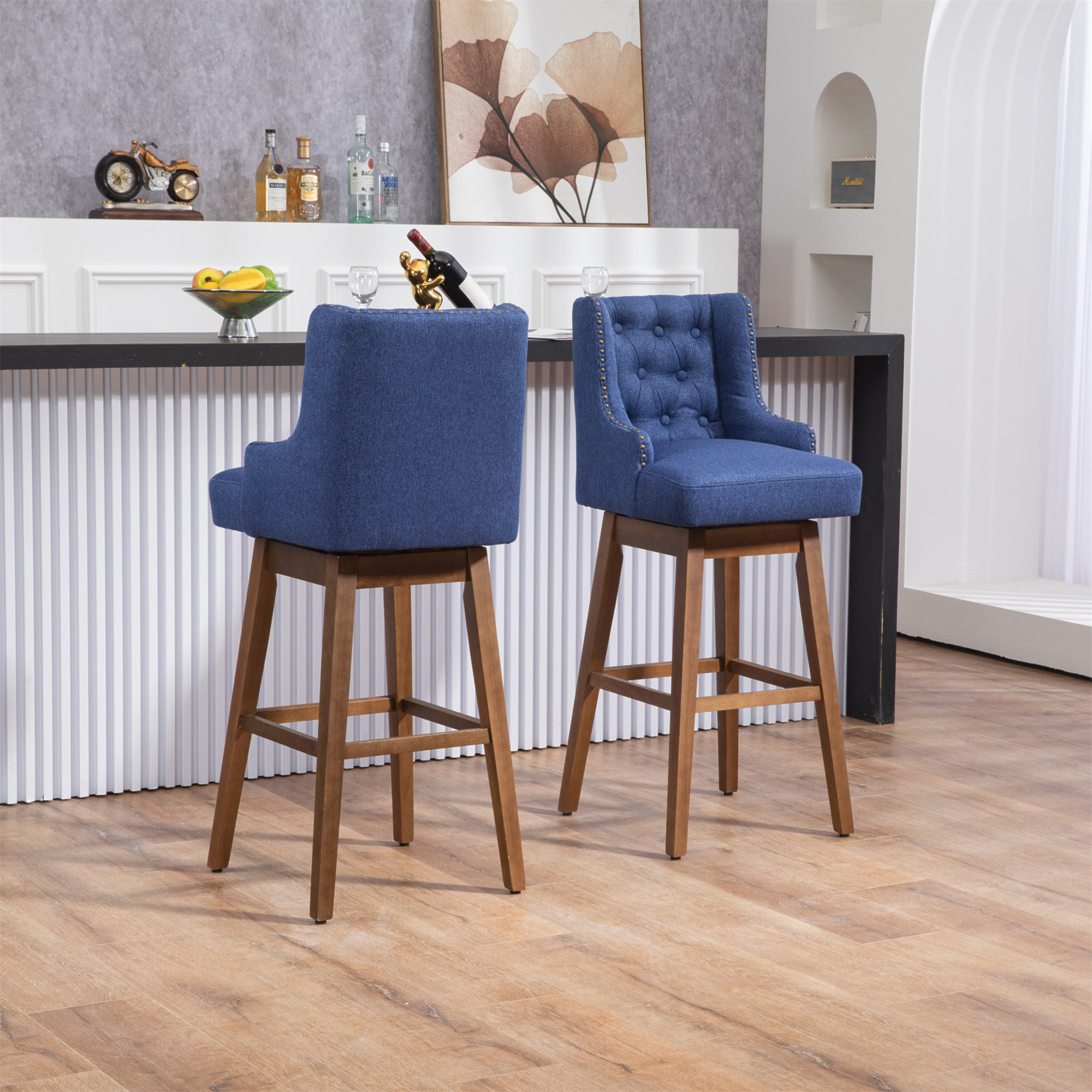 Corrigan Studio® Bar Stools Set Of 2 Counter Height Chairs With ...