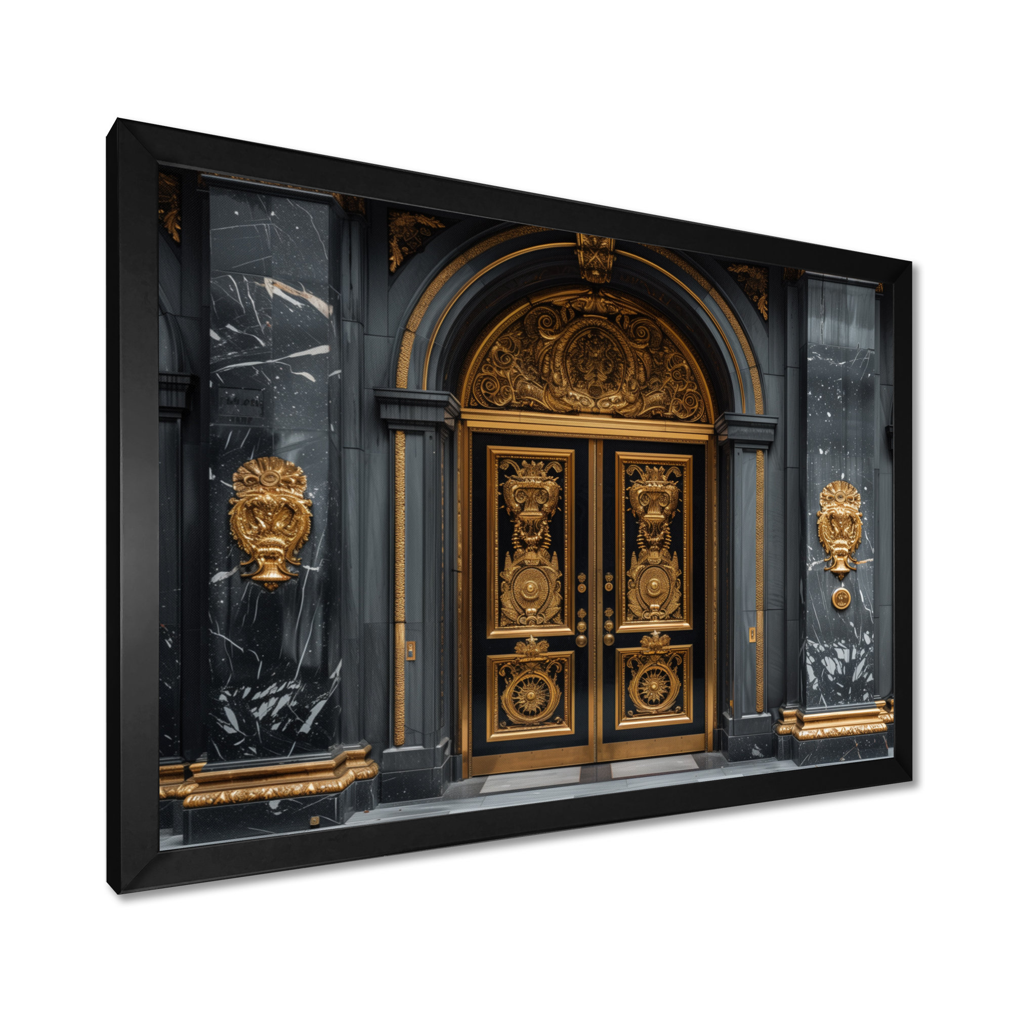 Dakota Fields Gold Banks Gilded doors II - Banks Wall Art | Wayfair