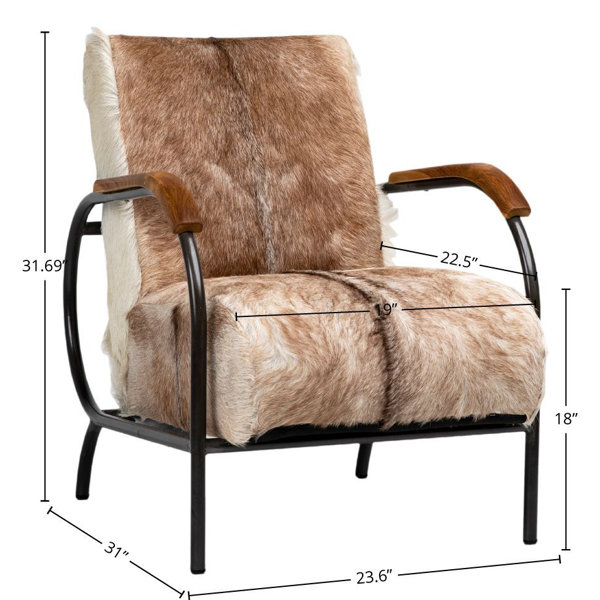 Dovetail Furniture Laney Goat Hide Upholstered Occasional Chair ...