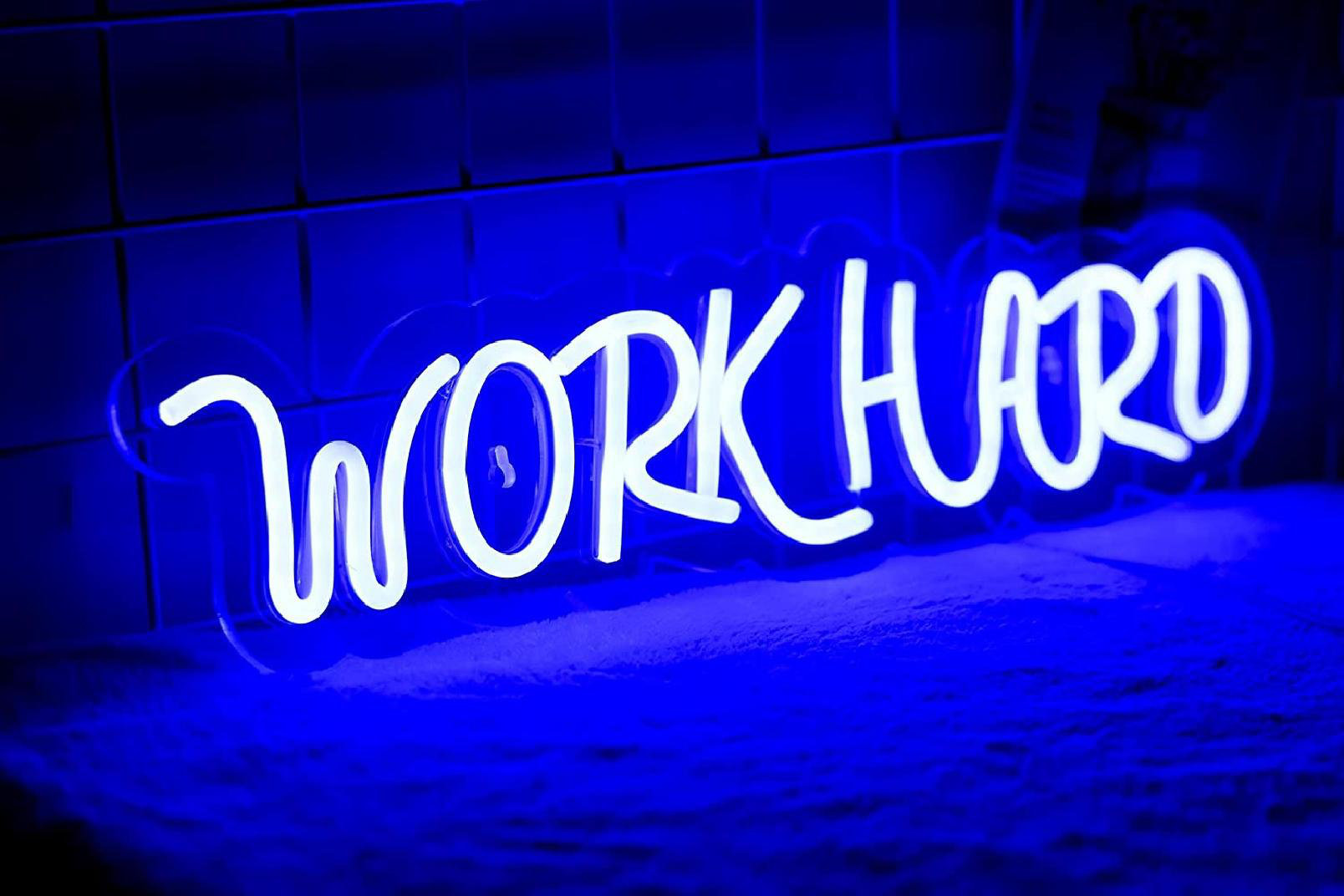 Latitude Run® Work Hard 4.7" LED Neon Sign - Wayfair Canada