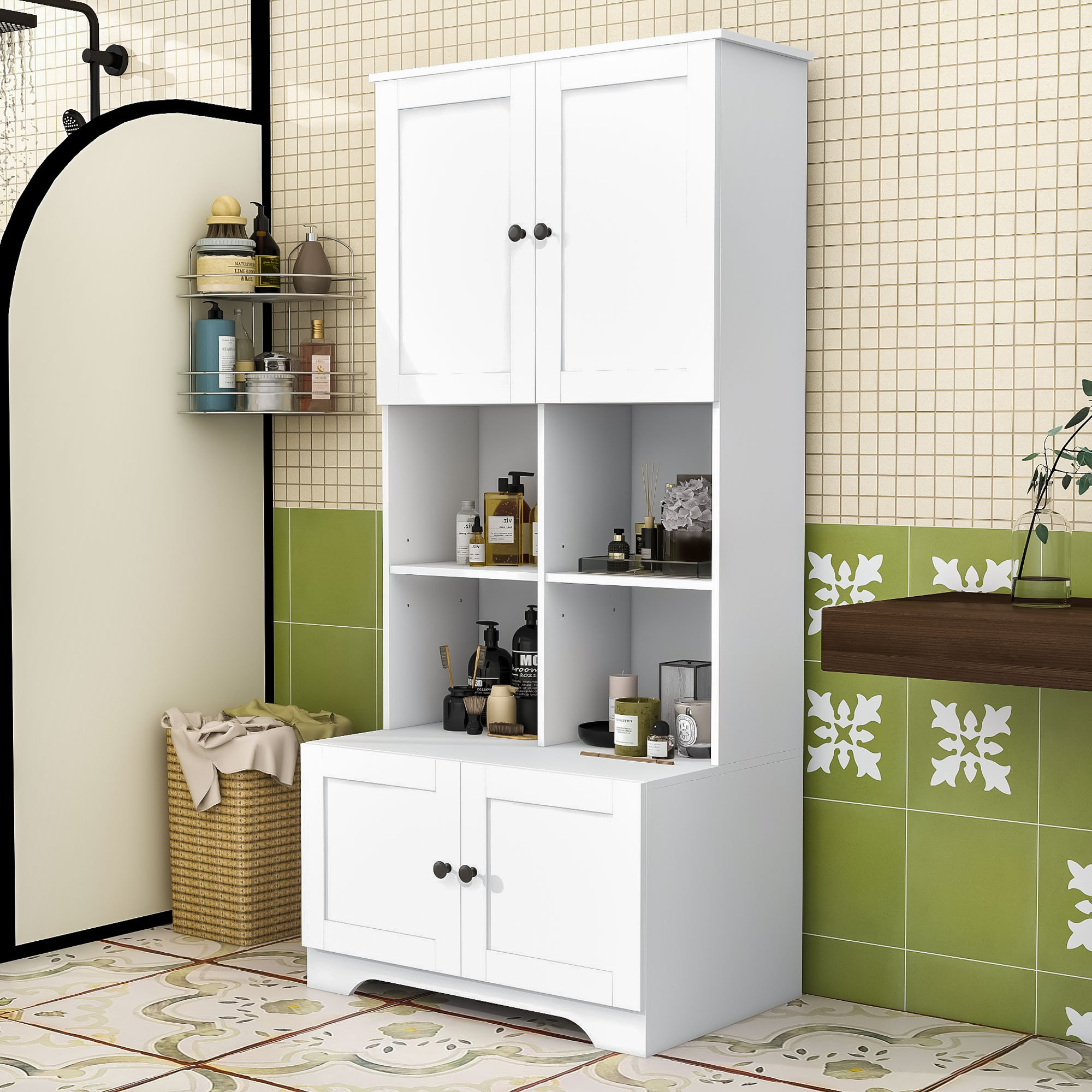 Rebrilliant Spacious Multi-Functional MDF Cabinet for Bathrooms and ...