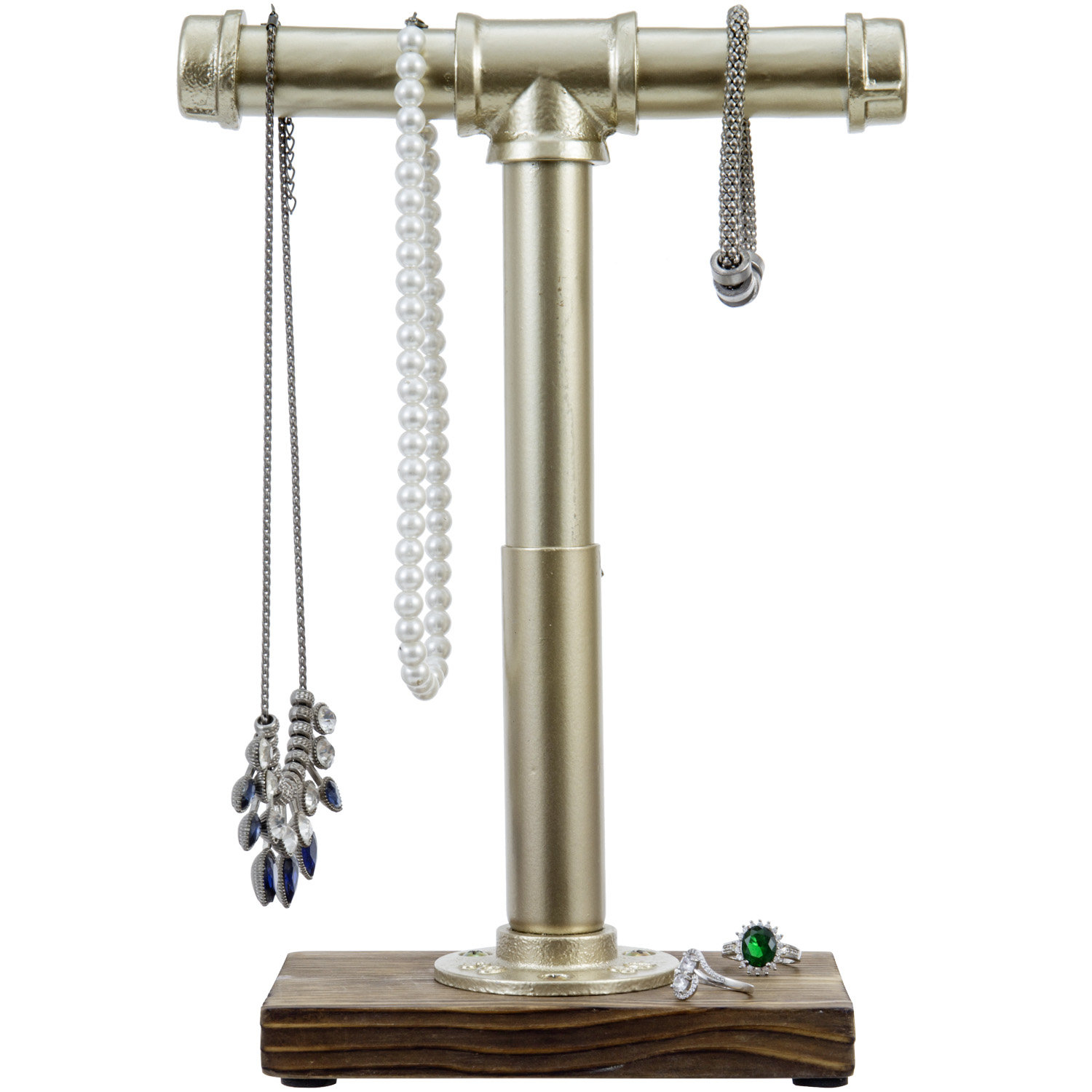 Williston Forge Industrial Pipe Adjustable T-Bar Jewelry Stand | Wayfair