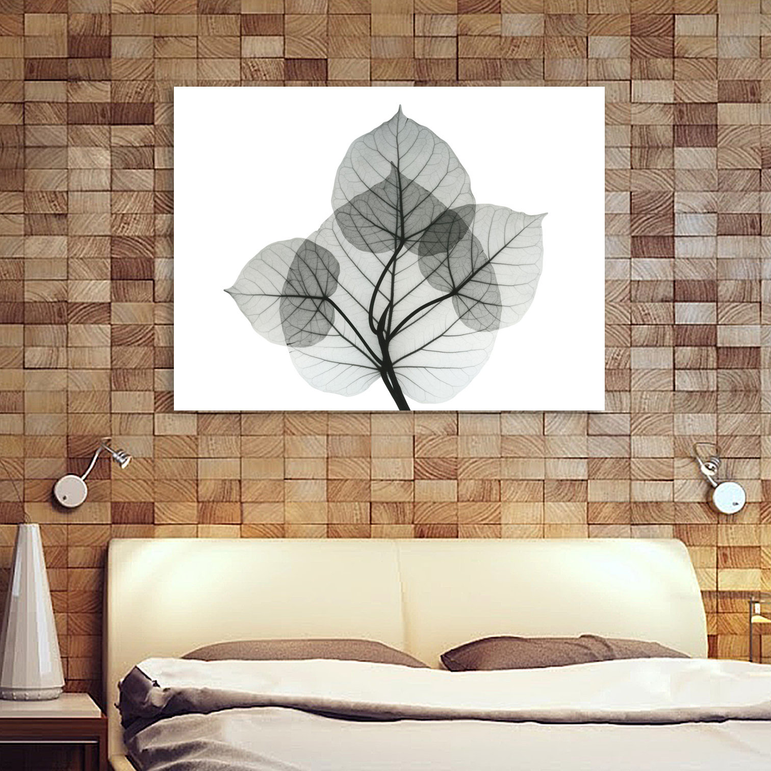 Ebern Designs 'Bo Leaves I' Graphic Art Print on Wrapped Canvas ...