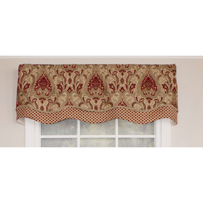 RLF Home Paisley Damask Scalloped 51'' W Window Valance & Reviews | Wayfair
