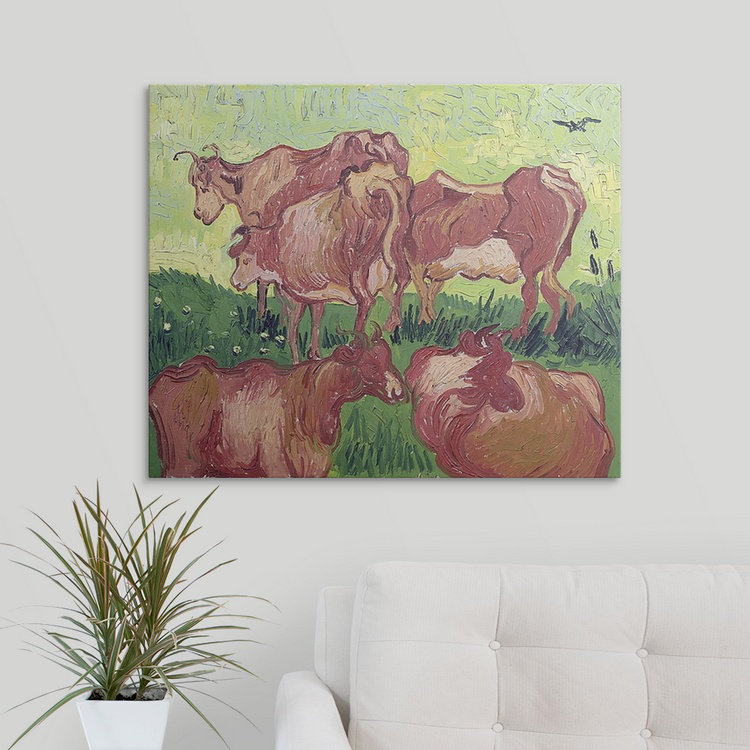 Vault W Artwork Cows, 1890 by Vincent Van Gogh Print | Wayfair