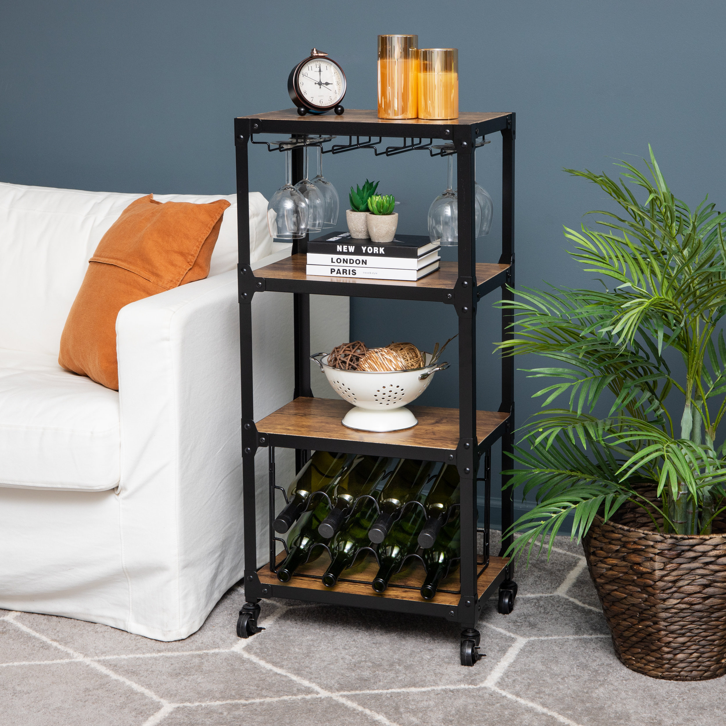 Mind Reader 4 Tier Wood and Metal Bar Cart & Reviews - Wayfair Canada