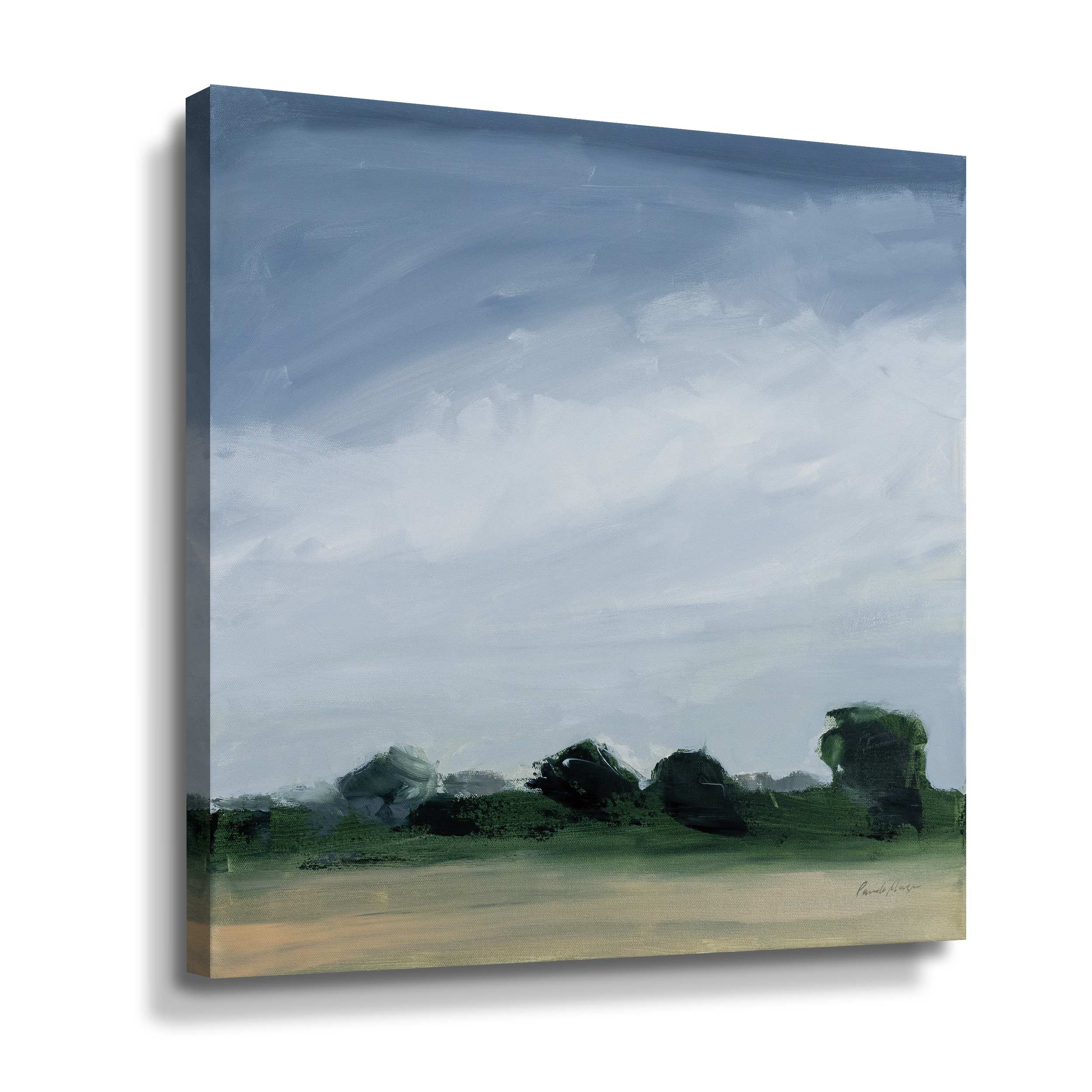 Winston Porter Gray Over Green - Print on Canvas | Wayfair