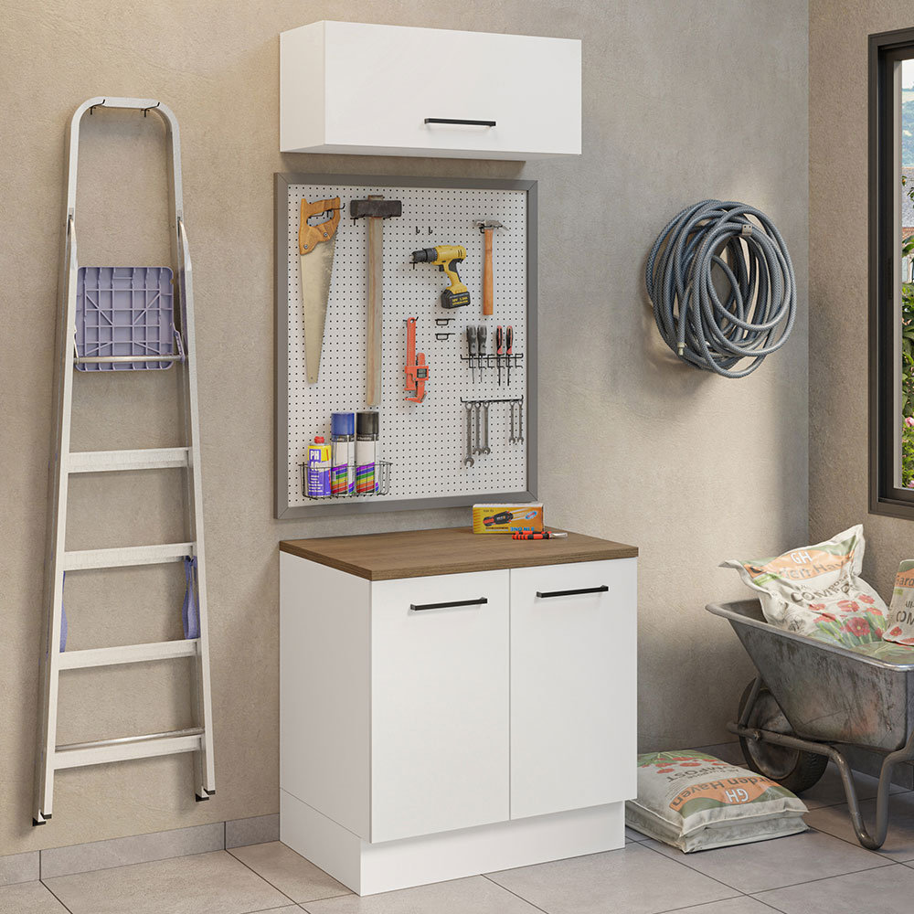 Latitude Run® 2-Piece Garage and Utility Room Storage Cabinet Set with ...