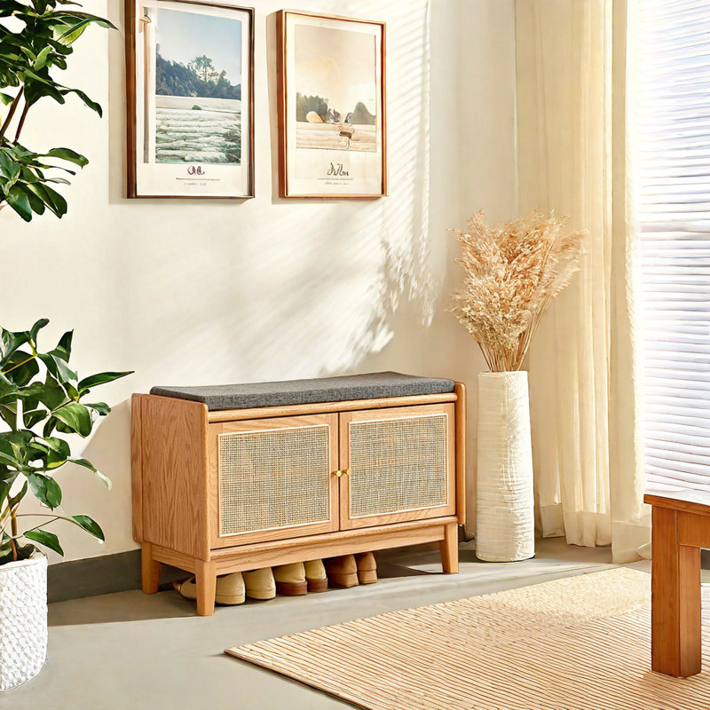 DICIXA 8 Pair Solid Wood Shoe Storage Bench | Wayfair