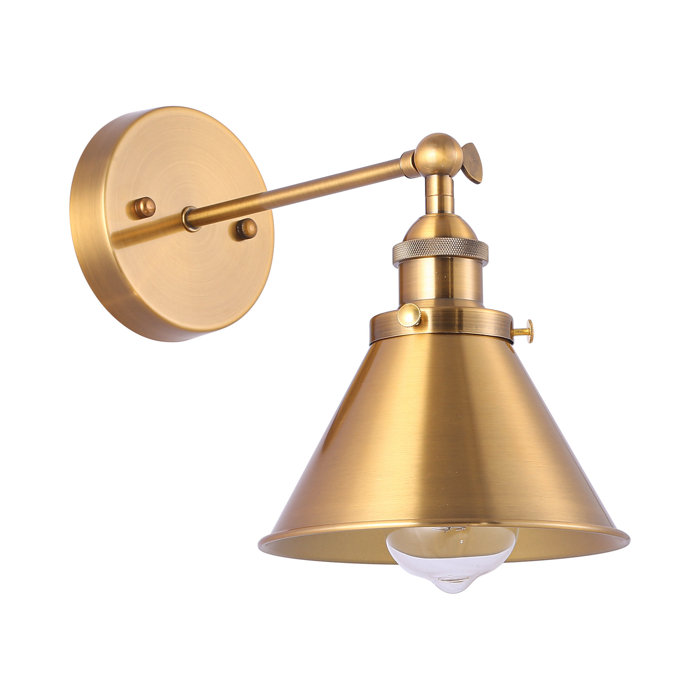 Wrought Studio Rhem 1 - Light Brass Armed Sconce & Reviews | Wayfair