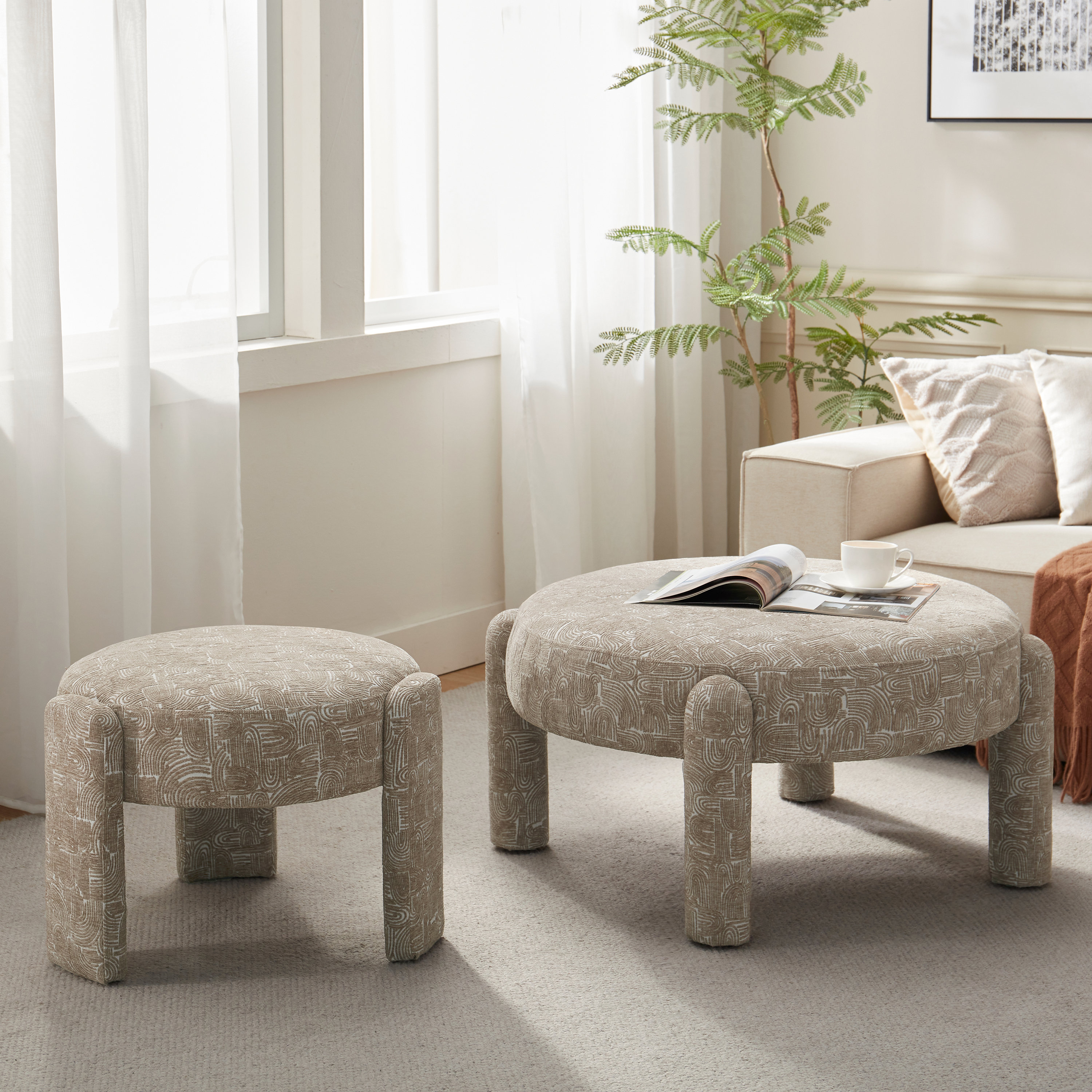 Mercer41 Bliss Modern Unique Design Upholstered Ottoman & Reviews ...