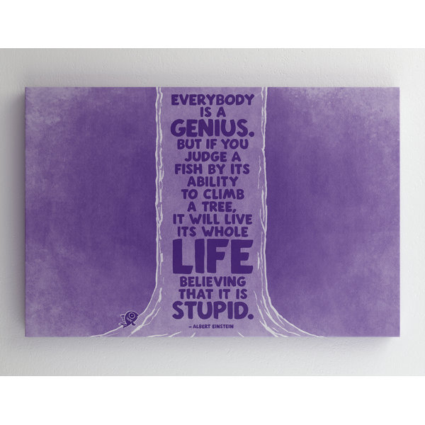 Simply Motivational Quote Albert Einstein Everybody Is A Genius Lilac ...