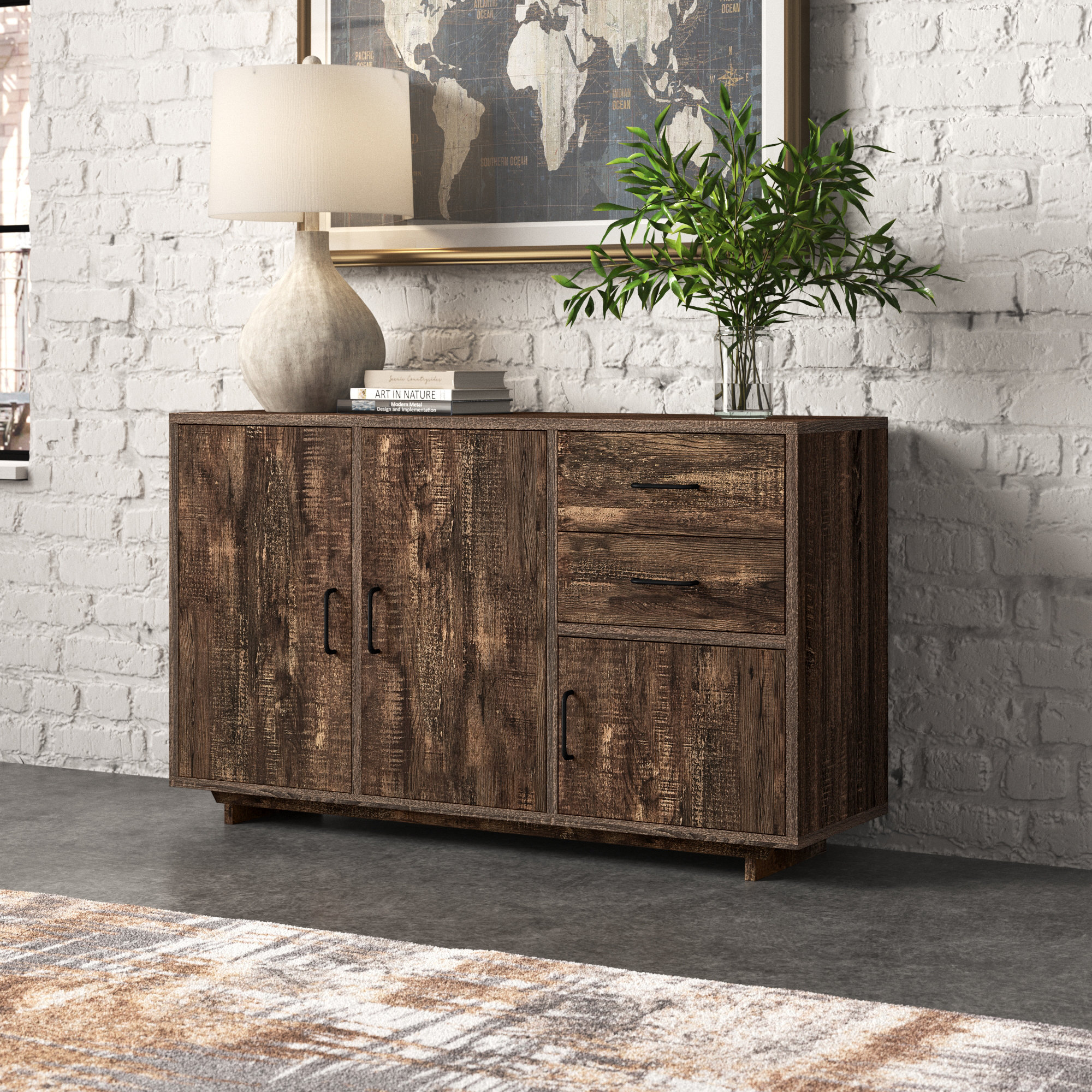 Union Rustic Jeramyah 47.24" Wide 2 Drawer Sideboard & Reviews | Wayfair