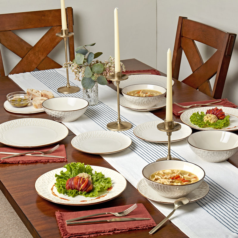 Tabletops Gallery Embossed Dinnerware Tabletops Gallery 12PC Set | Wayfair