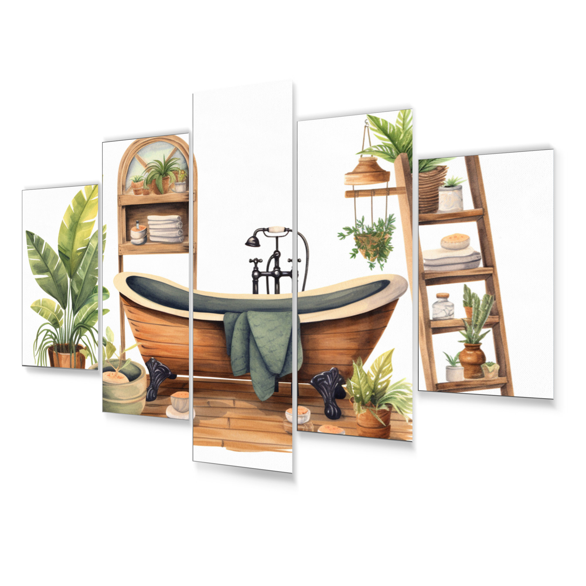 Design Art Natural Bathroom Decor XVI - Bathroom Metal Wall Art Living ...