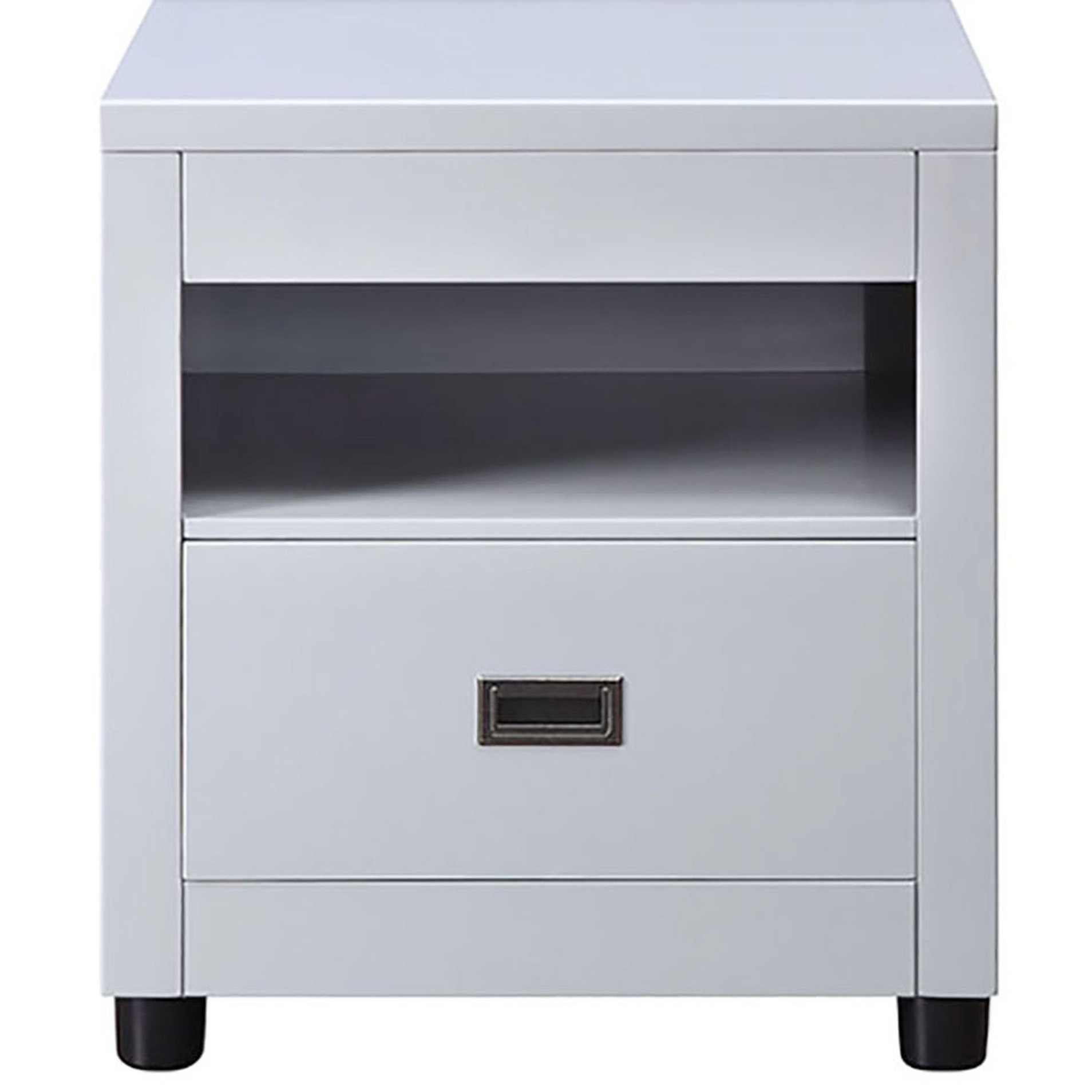 17 Stories Grey Poplar End Table With Steady Drawer Mechanism And ...