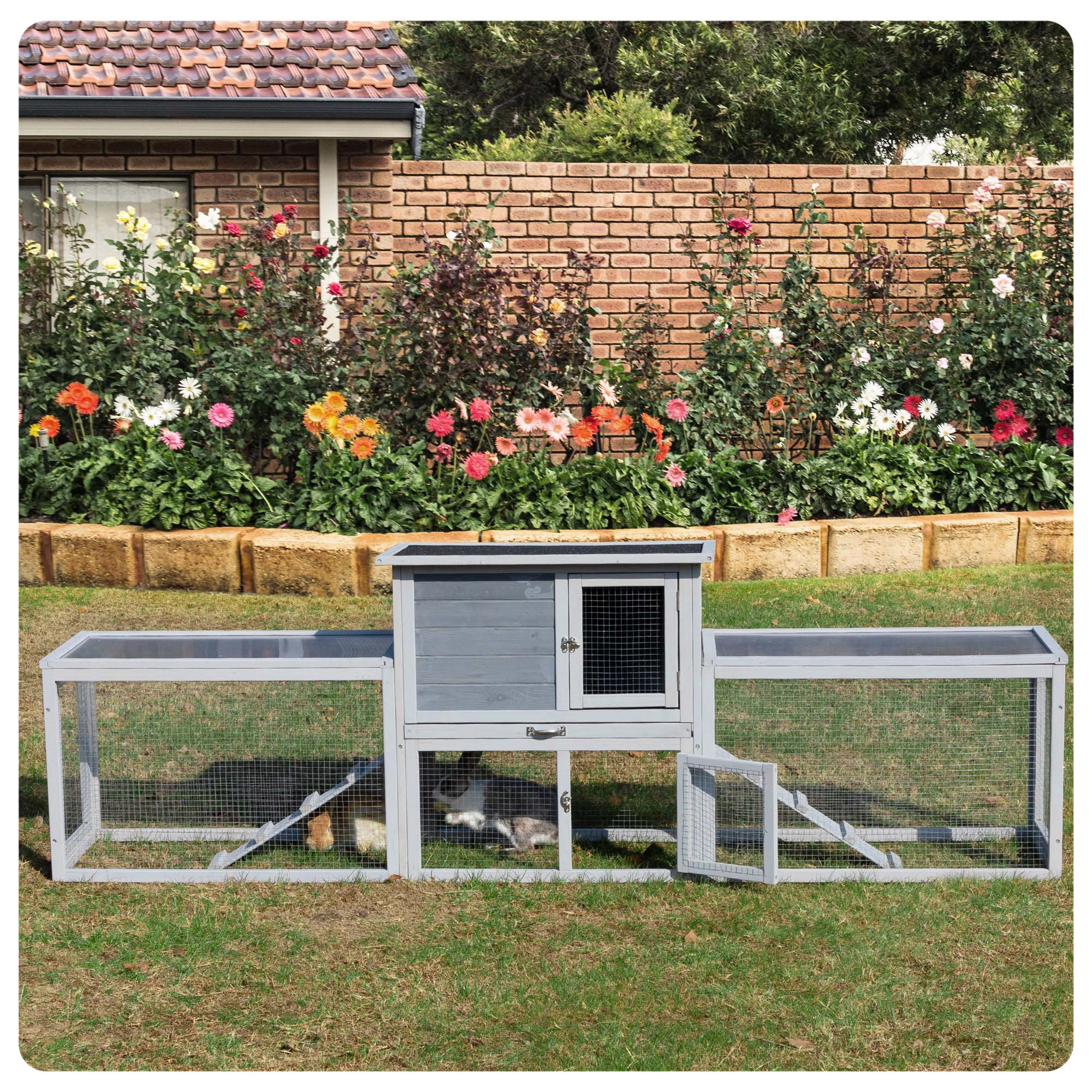 One Allium Way® Large Outdoor Rabbit Hutch | Wayfair