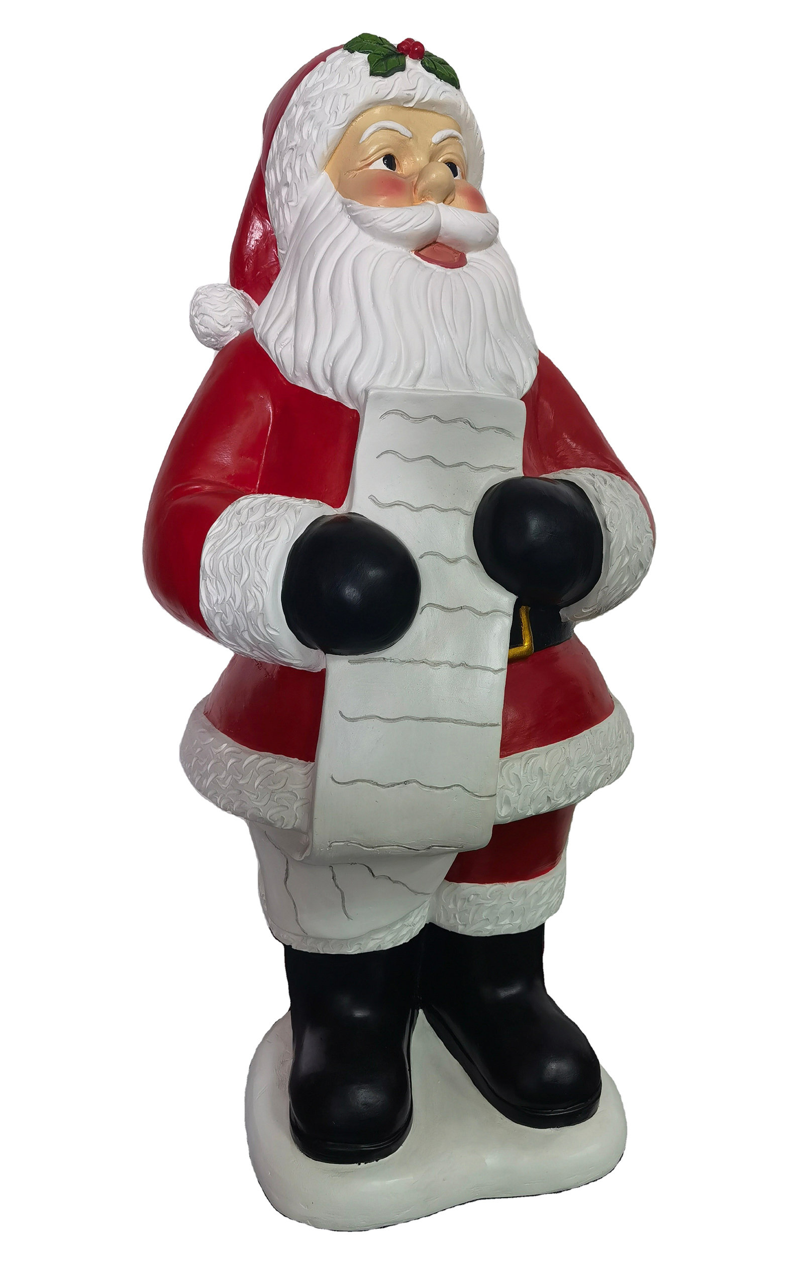 Fraser Hill Farm Resin Santa Claus Figurine Holding a List Figure | Wayfair
