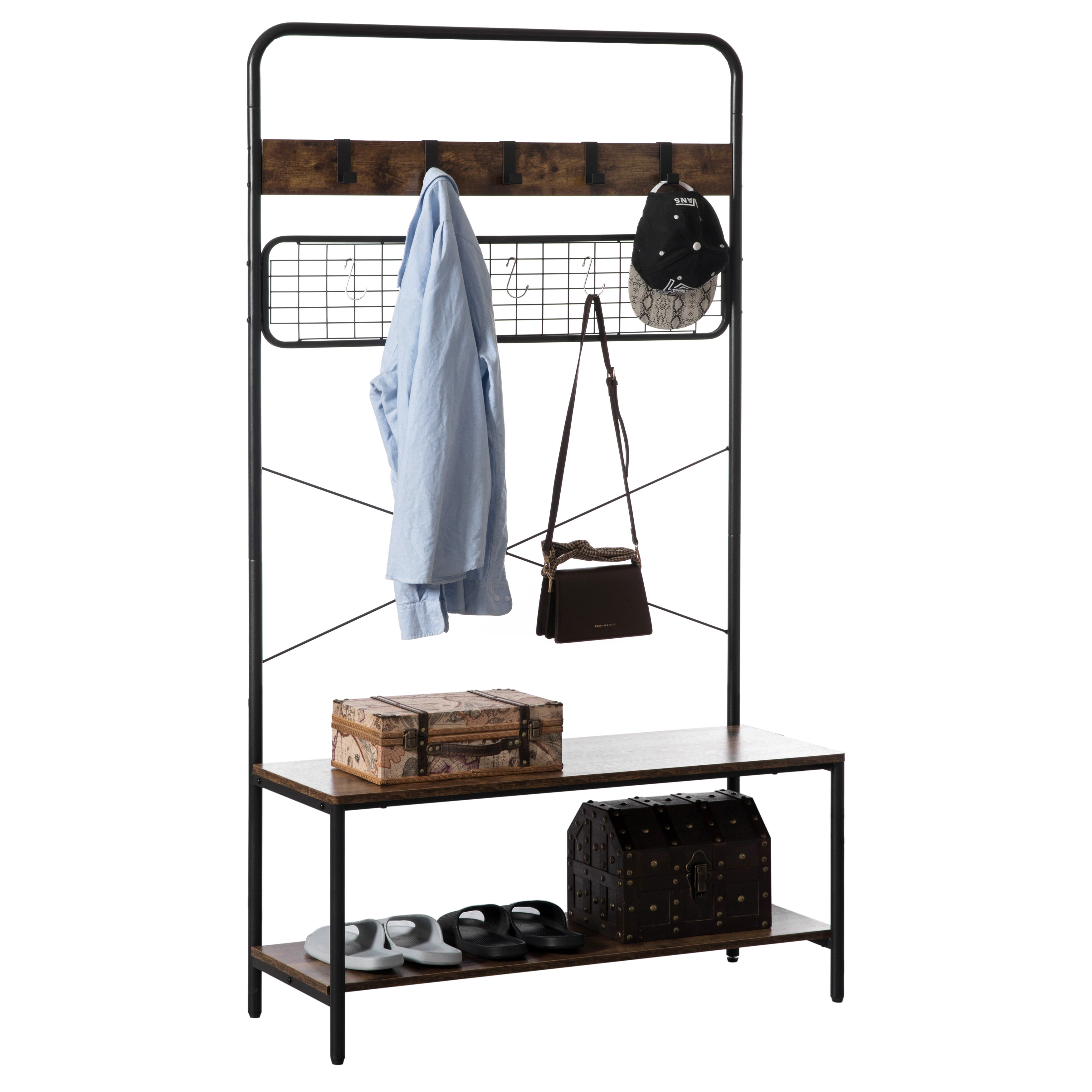 17 Stories 10 - Hook Freestanding Coat Rack | Wayfair