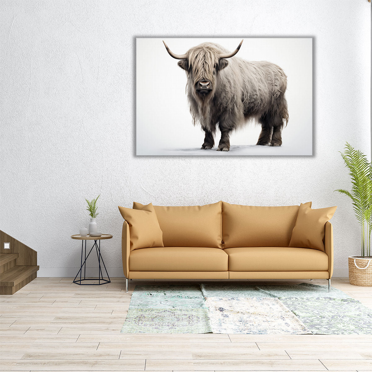 Union Rustic " Highland Cow On A White Background " | Wayfair