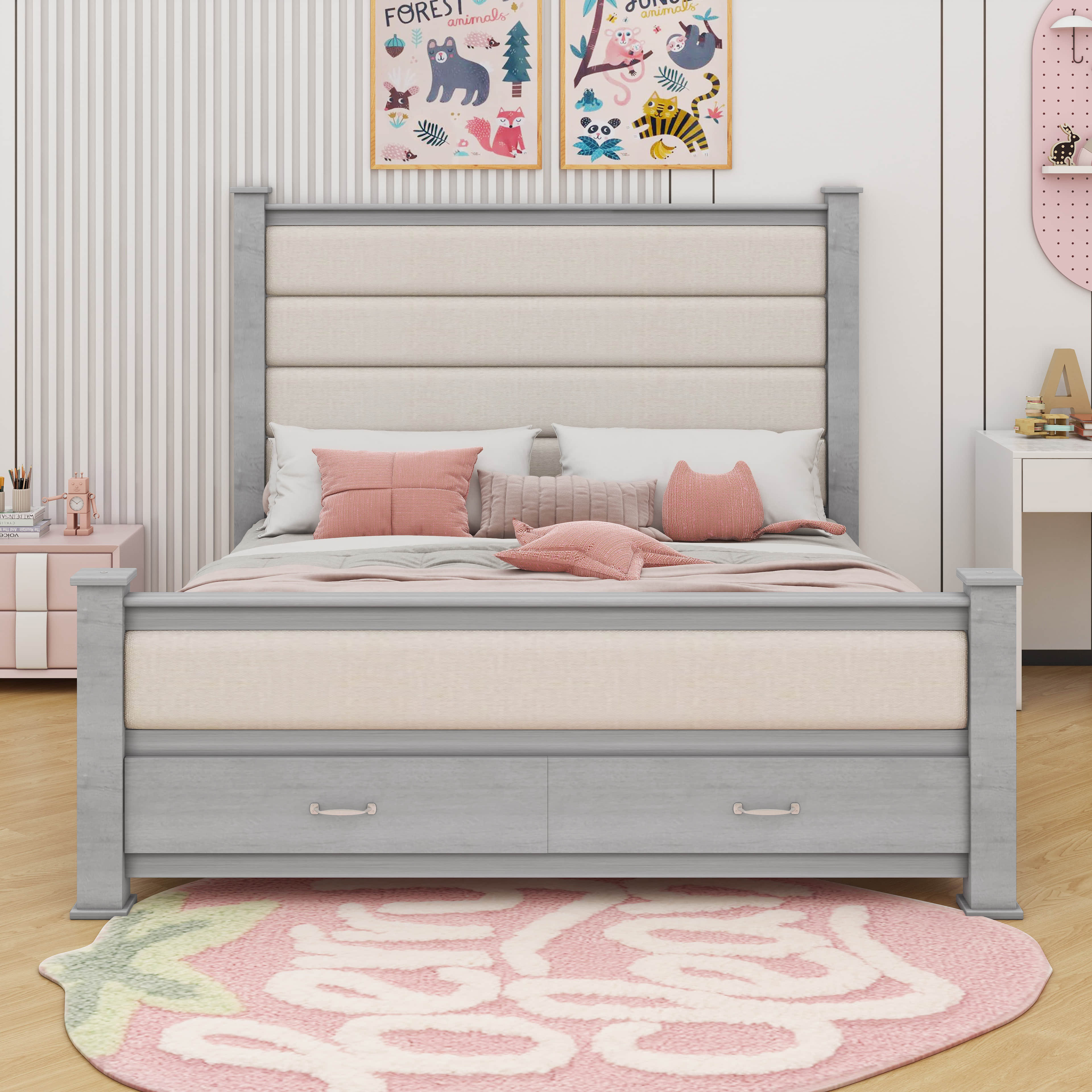 Latitude Run® Queen-Sized Platform Bed With Wooden Frame, Boasting A ...