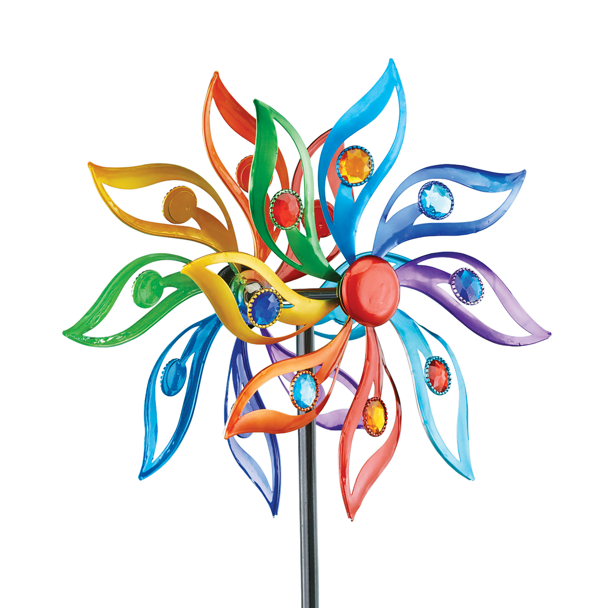 Arlmont & Co. Colourful Spectrum Double Wind Spinner Outdoor Garden ...