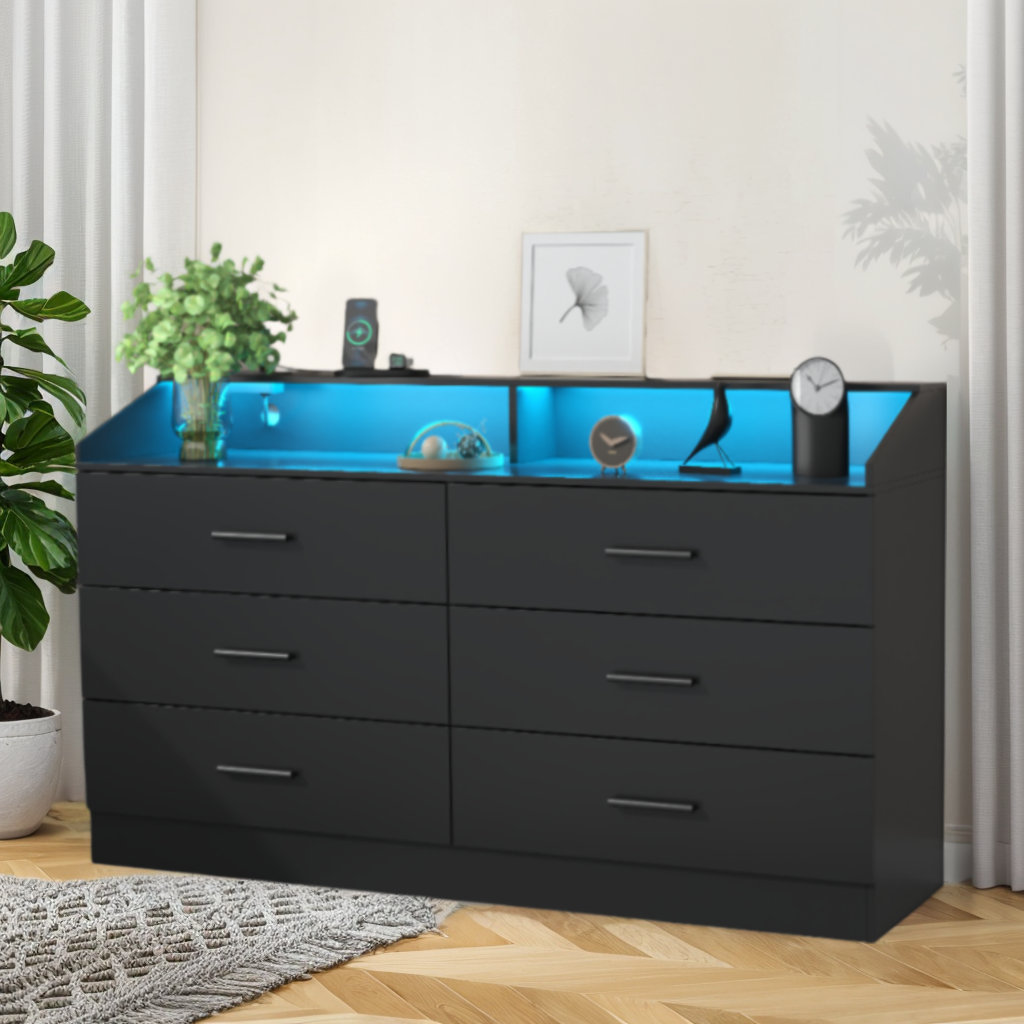 Wrought Studio™ Kynley 6 -White Drawer Dresser | Wayfair