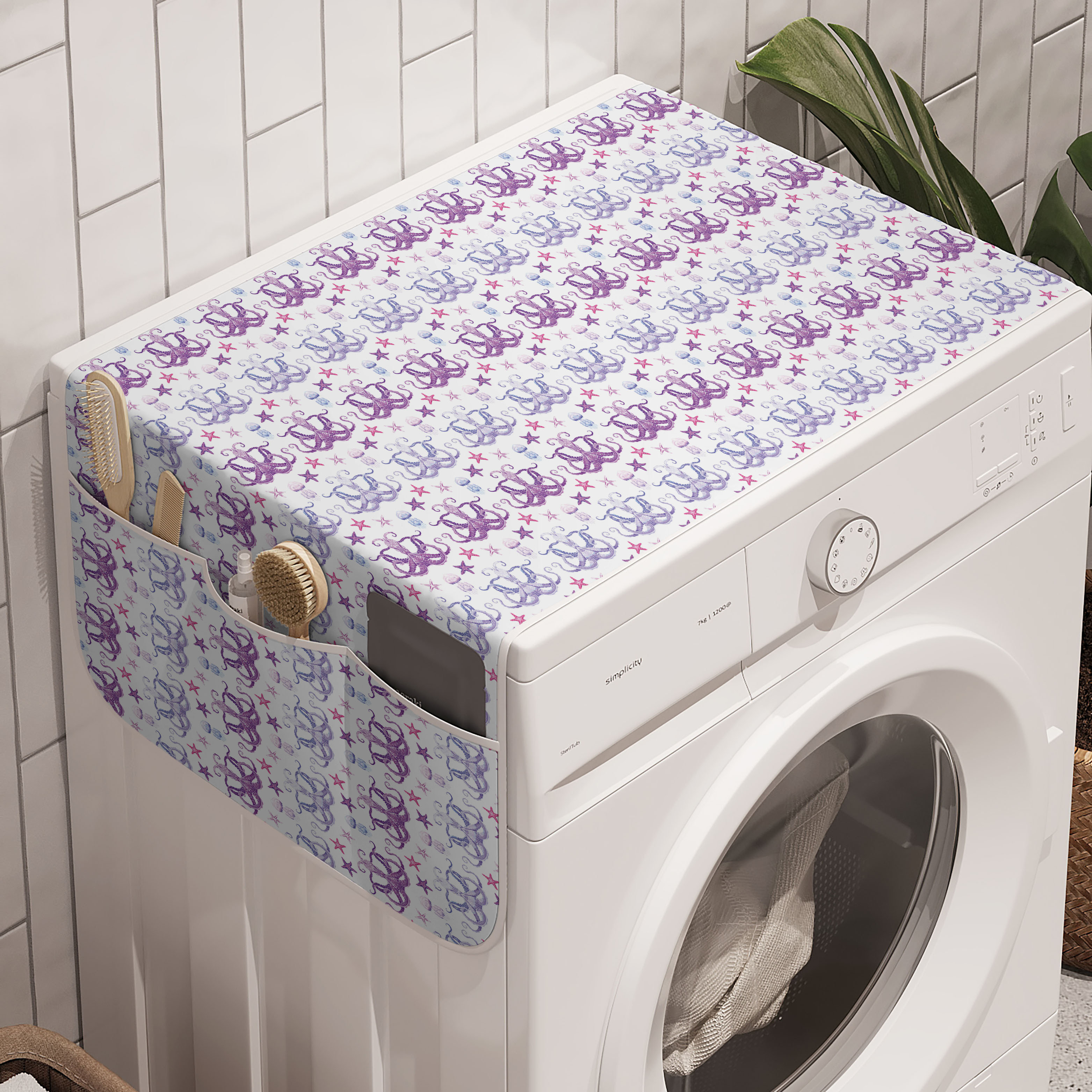 East Urban Home Octopus Washing Machine Organizer Pack of 2 47" x 18.5 ...