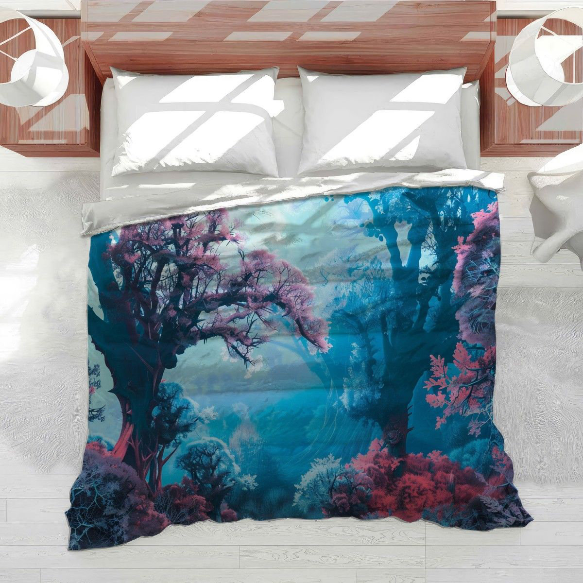VisionDecor Fantasy Forest Bedding Landscape Duvet Cover Enchanting ...