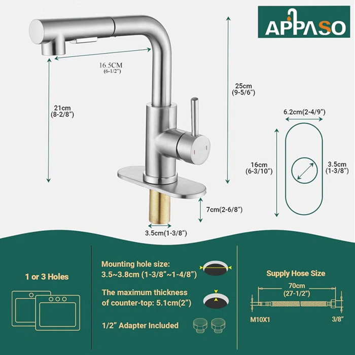 APPASO Pull Out Kitchen Faucet & Reviews | Wayfair