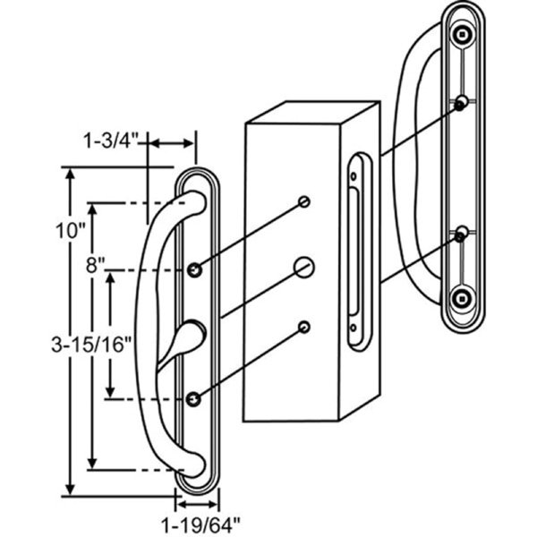 Wynn Hardware 10" Olympus Sliding Patio Glass Door Handle Set ...