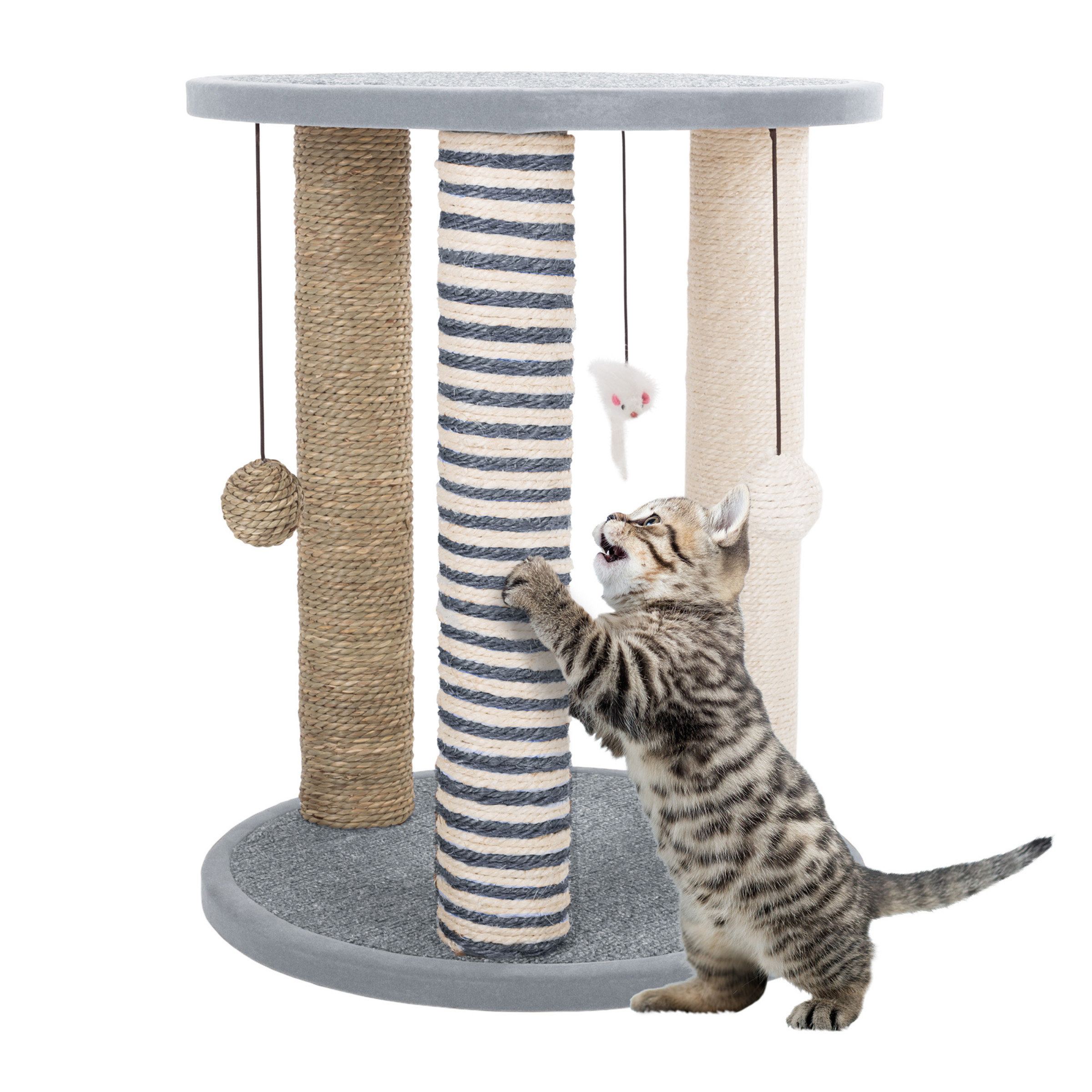 PETMAKER Cat Scratching Post - Scratcher Posts with Carpeted Scratch ...
