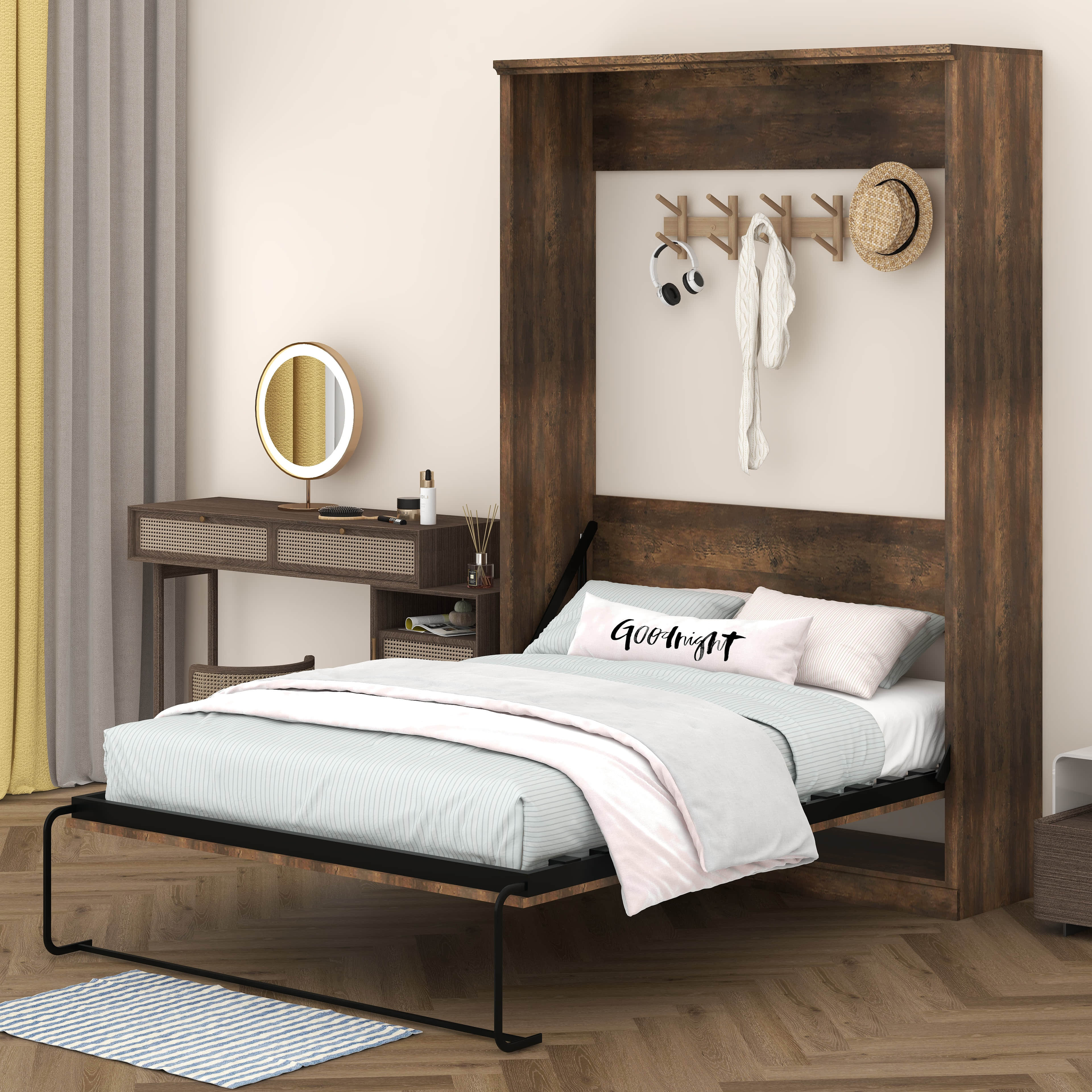 Latitude Run® Westgard Half Self-Close and Open Murphy Bed Cabinet Space-Saving Bed | Wayfair