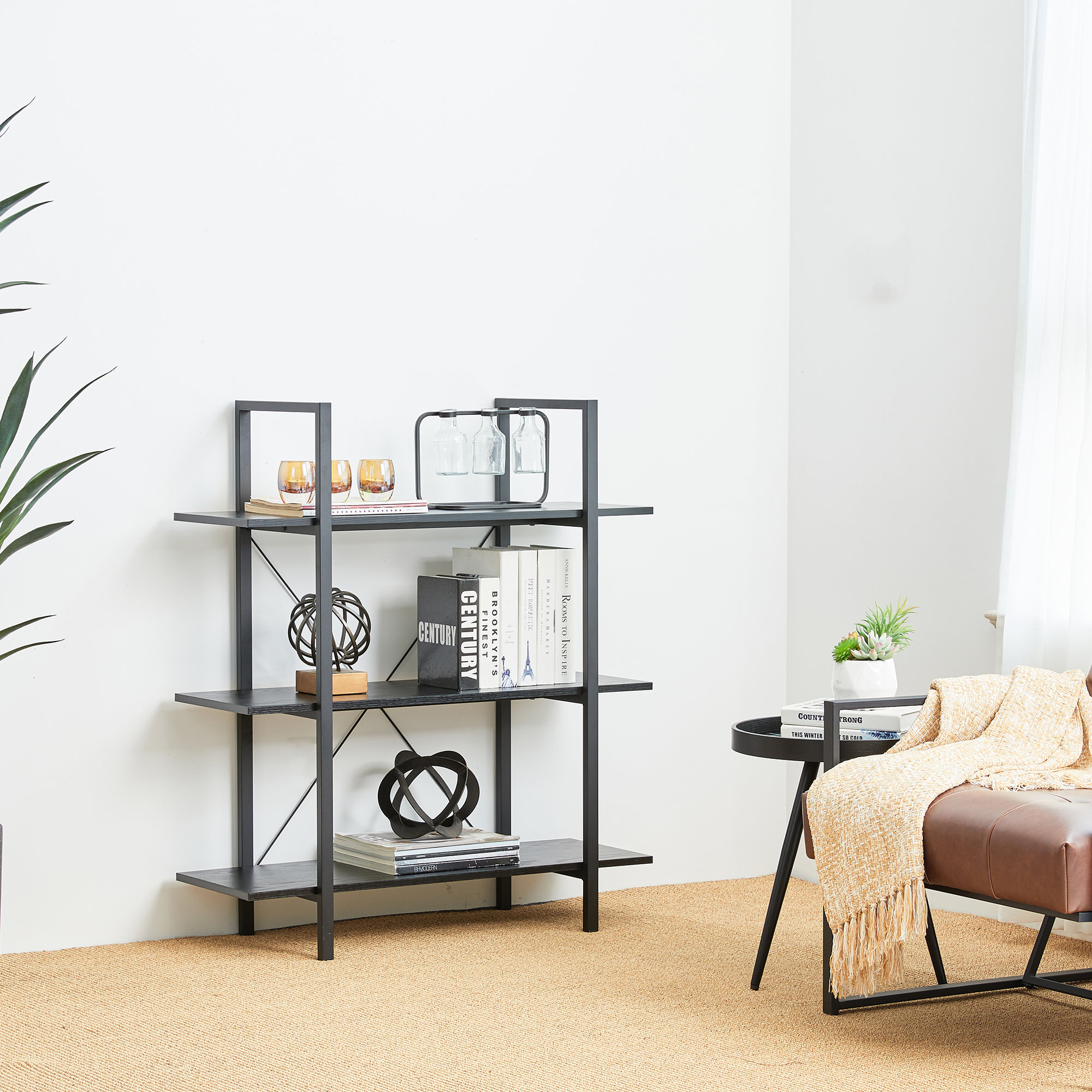 Steelside™ Biddulph Metal Etagere Bookcase & Reviews | Wayfair