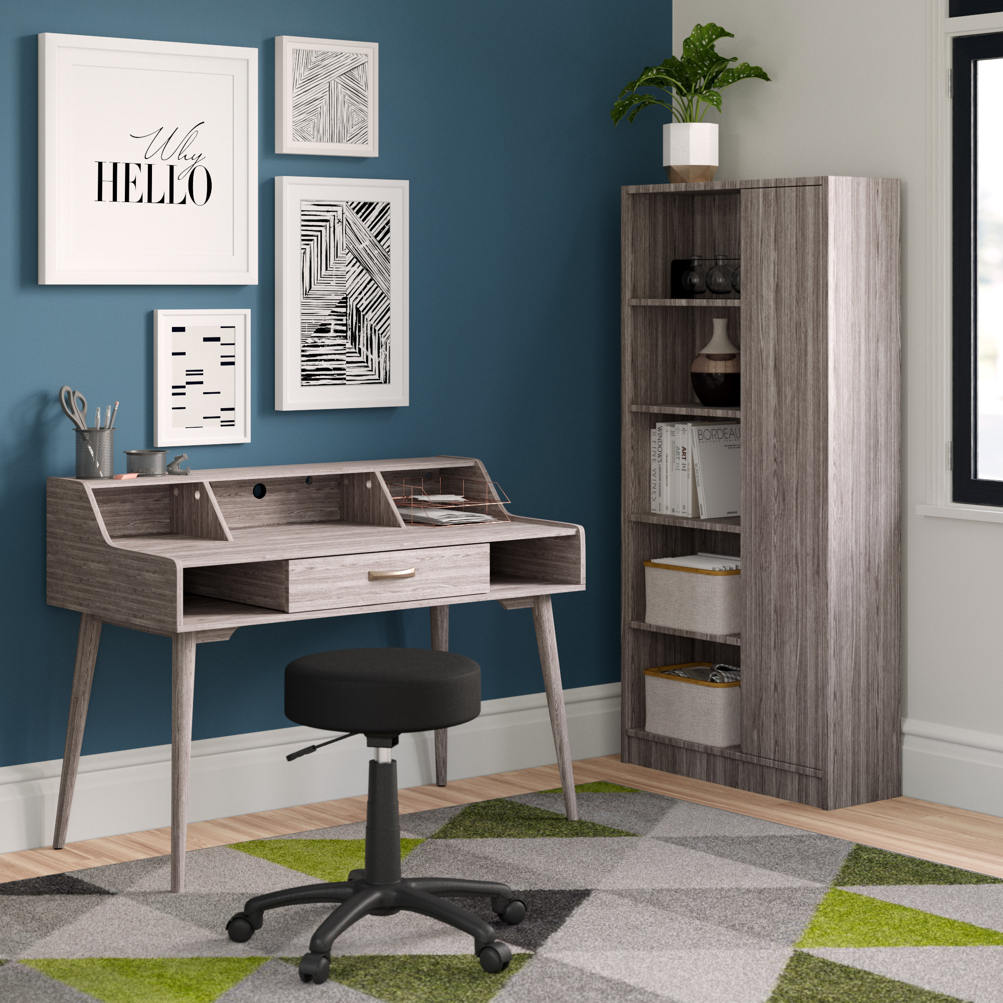 Wrought Studio™ Turnbridge 2 Piece Rectangular Standing Desk Office Set ...