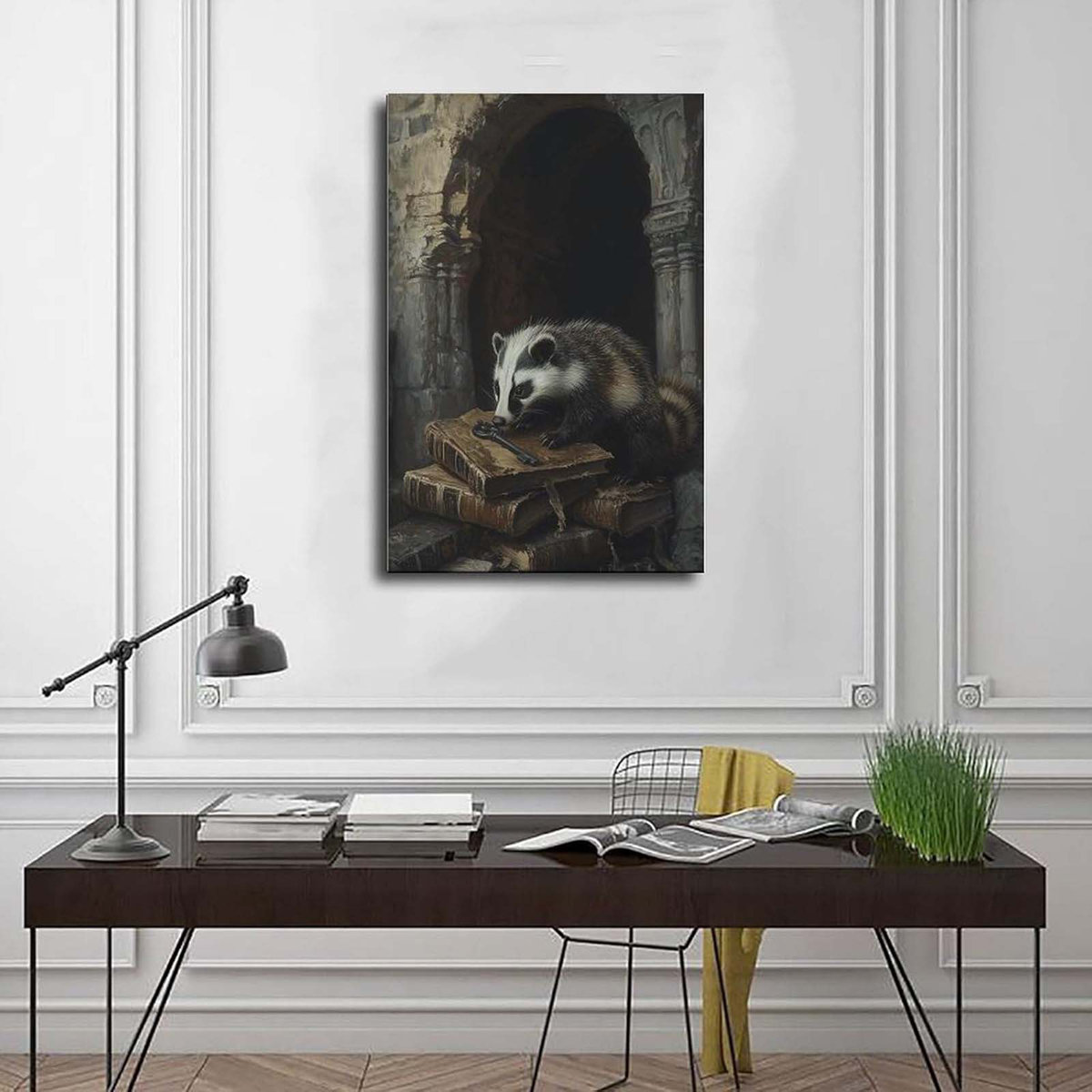 Astoria Grand Vintage Gothic Badger Dark Academia Animal Wall Art ...