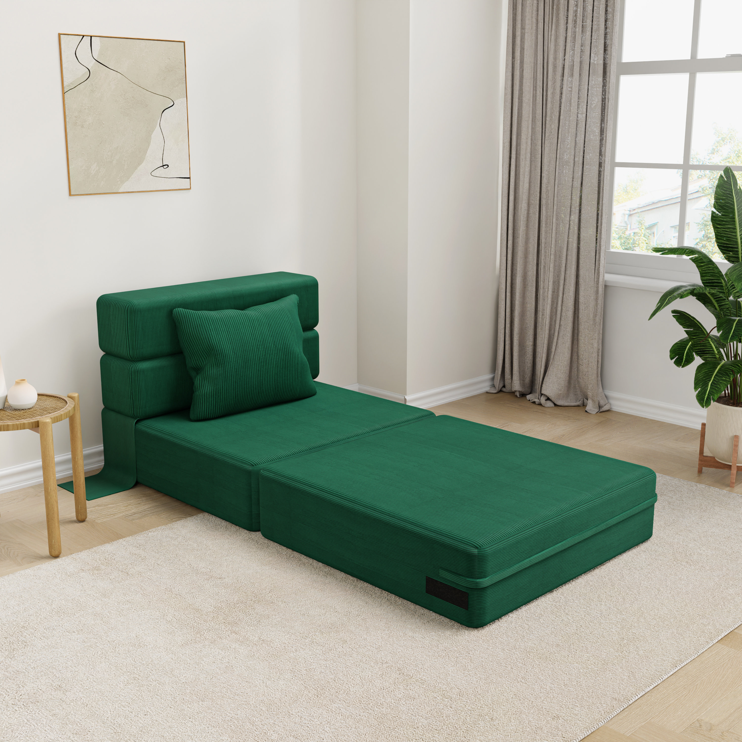 Latitude Run® Convertible Folding Compression Sectional Sofa Coach (Set ...