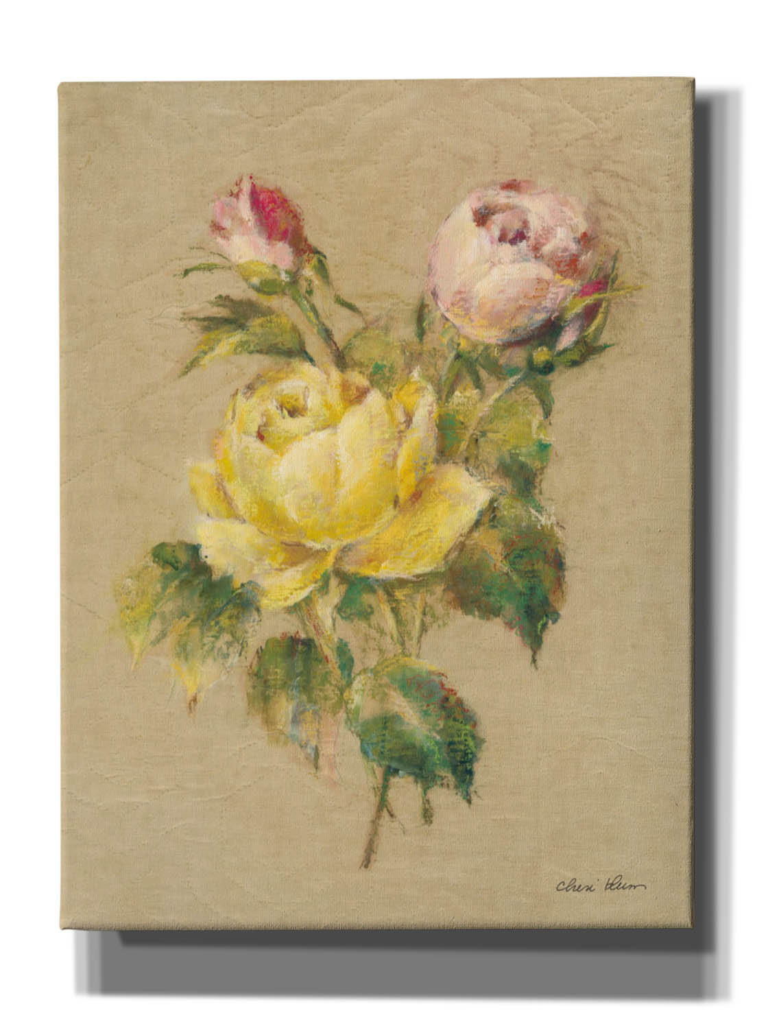 Charlton Home® Roses On Quilt 2' by Cheri Blum Canvas Wall Art | Wayfair